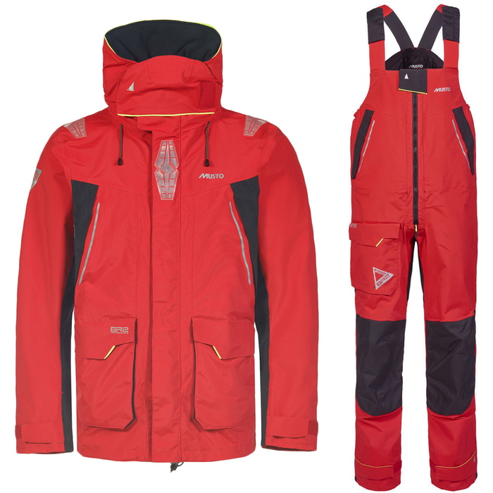 2026 Musto Mens BR2 Offshore Jacket & Salopette Sailing Suit - True Red ...