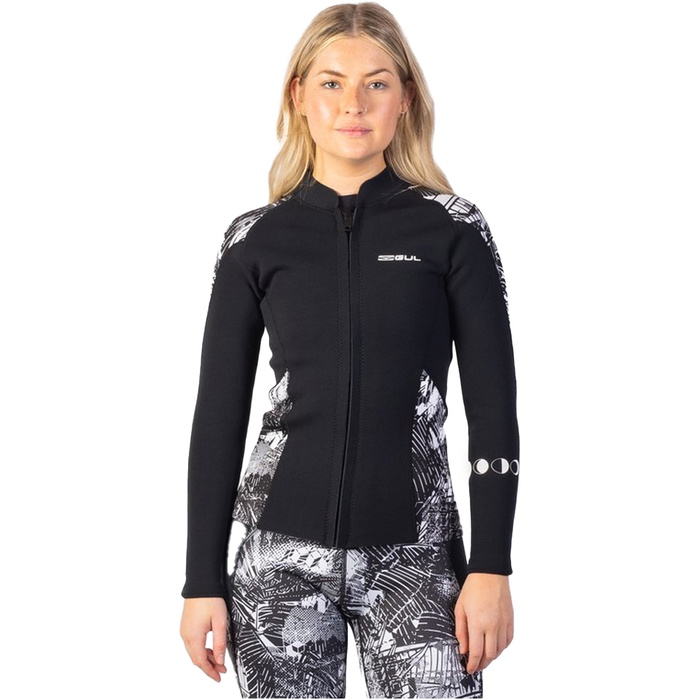 2025 Gul Womens Luna7 Front Zip SUP 2mm Wetsuit Jacket LA6301-C1 ...
