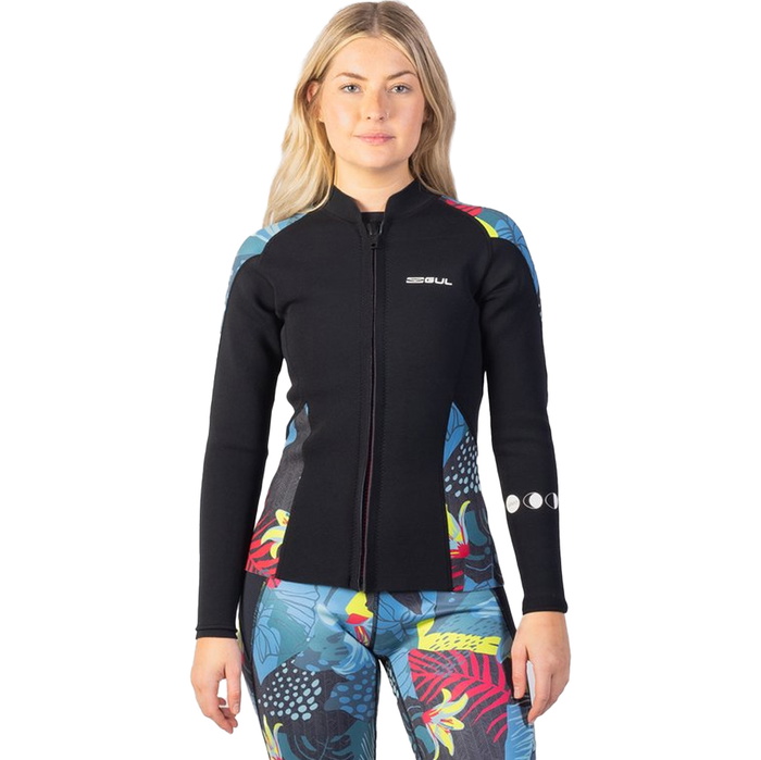 2025 Gul Womens Luna7 Front Zip SUP Wetsuit Jacket LA6301-C1 - Tropical ...