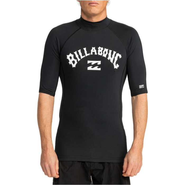Billabong Mens Logo Surf Short Sleeve Rash Vest EBYWR03010 - Black ...