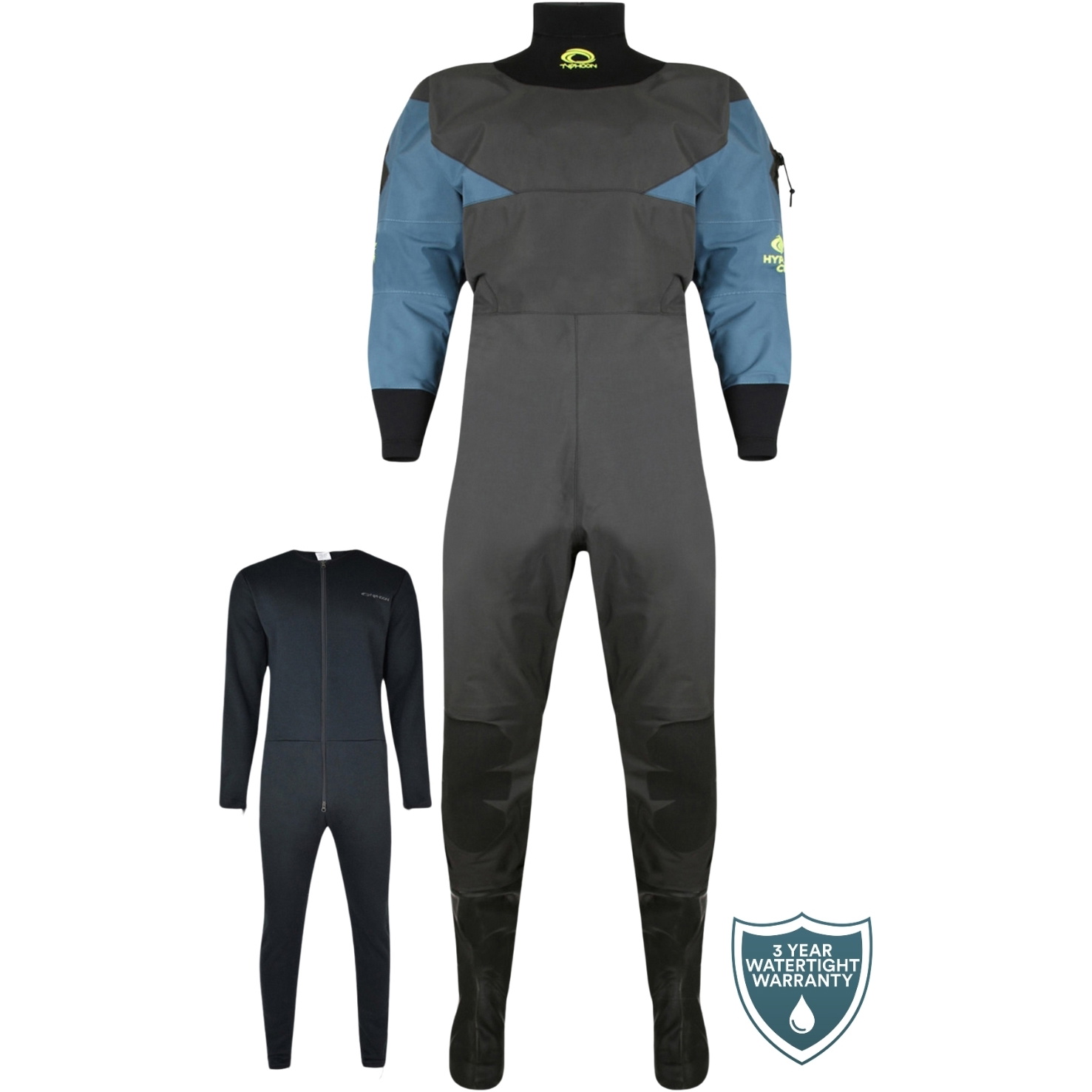 Typhoon Hypercurve 4 Back Zip Drysuit with Socks & Underfleece 100170 ...