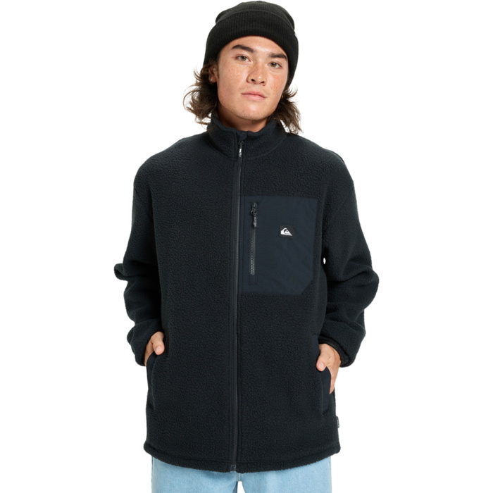 2025 Quiksilver Mens Clean Coast Full Zip Fleece EQYPF03066 - Black ...