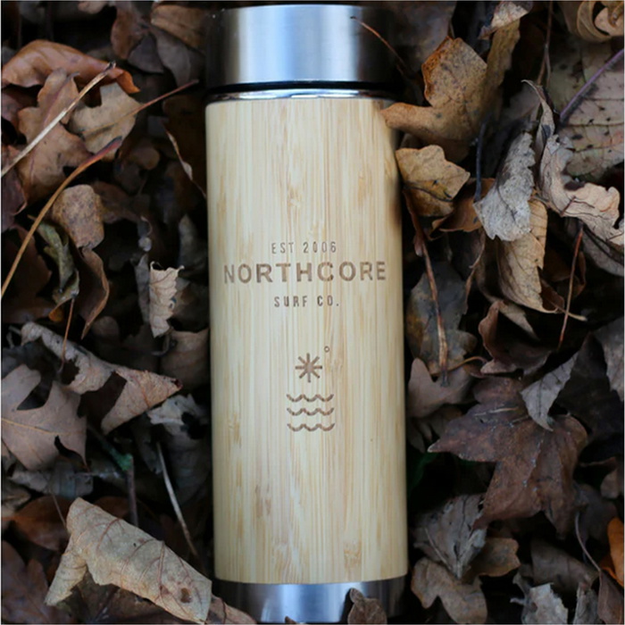 2026 Northcore Bamboo & Stainless Steel Flask With Mug 360ml NOCO97B ...