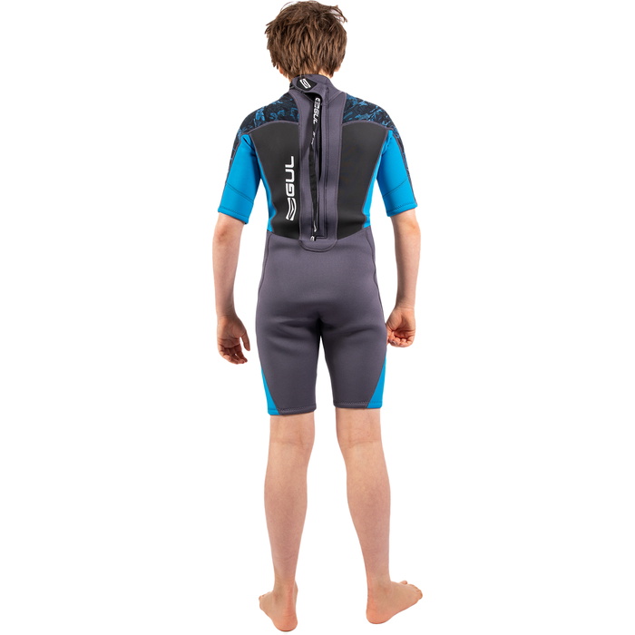 2025 Gul Junior Response 3/2mm Back Zip Shorty Wetsuit RE3322-C1 - Grey ...