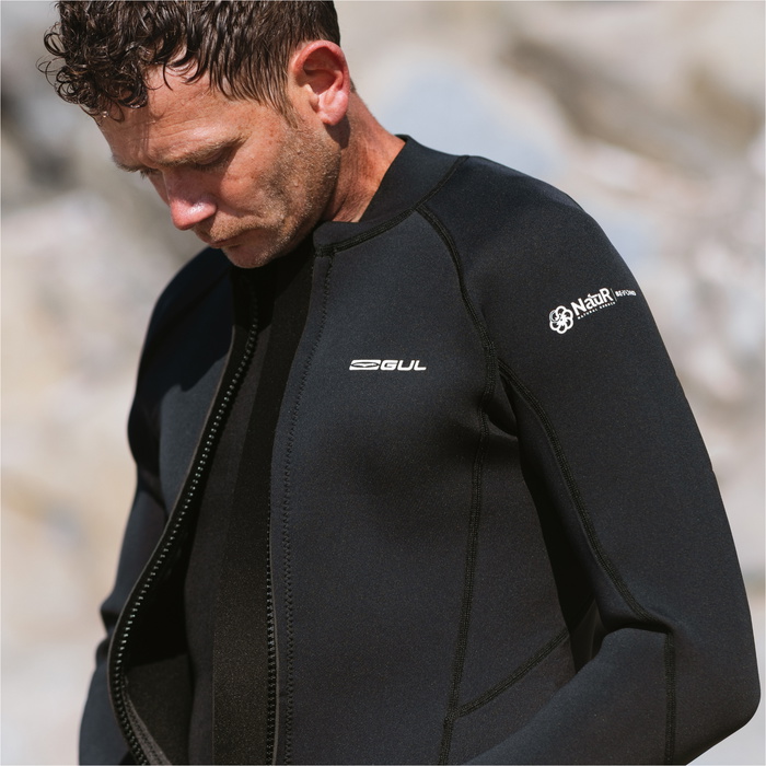 2026 Gul Mens Response Natur 3mm Front Zip Jacket RE6304-BKBK - Black ...