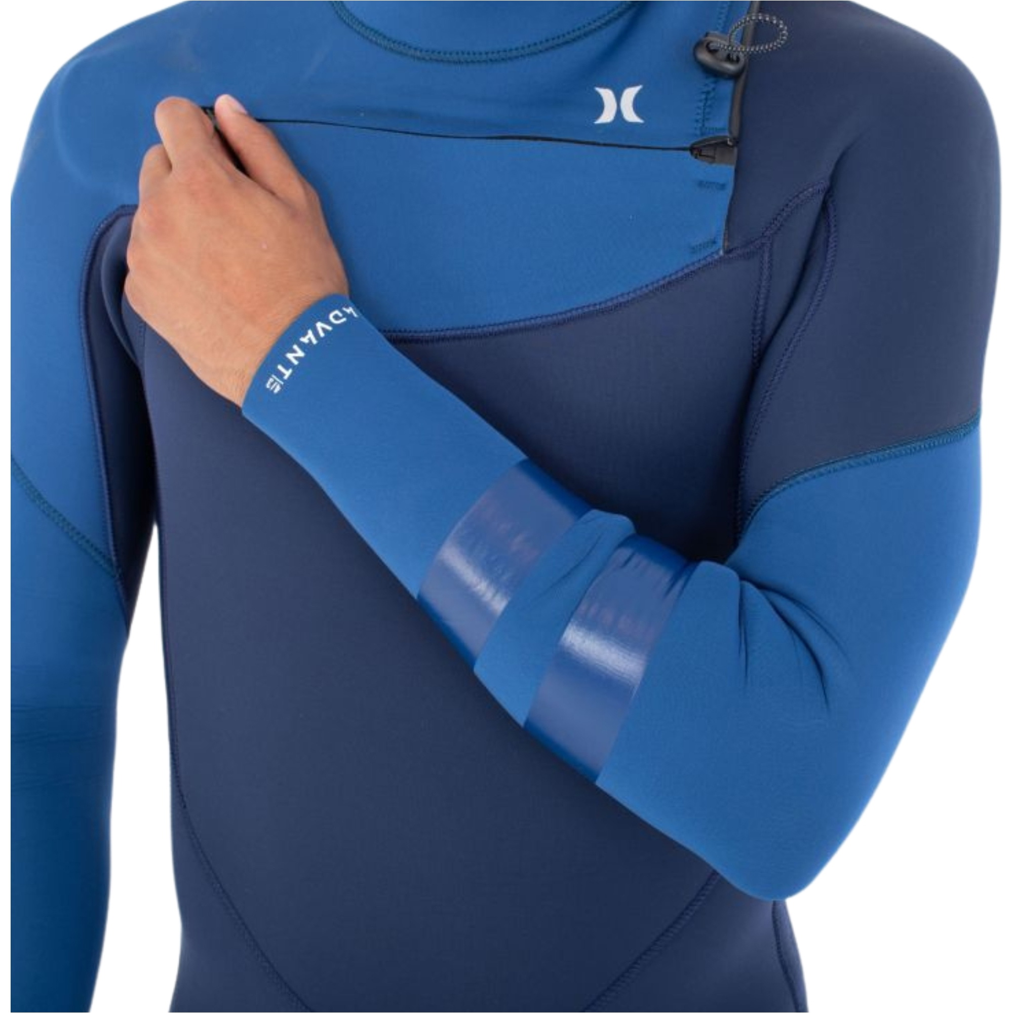2026 Hurley Mens Advant 4/3mm Chest Zip Wetsuit MFS0013423 - Faint Blue ...