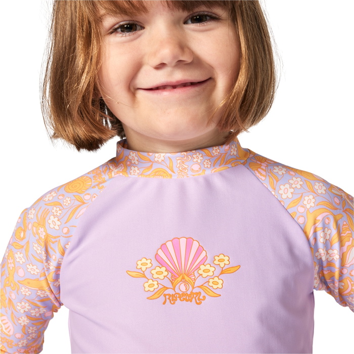 2025 Rip Curl Junior Rainbow Tide Long Sleeve Rash Vest Set 13DJRV ...