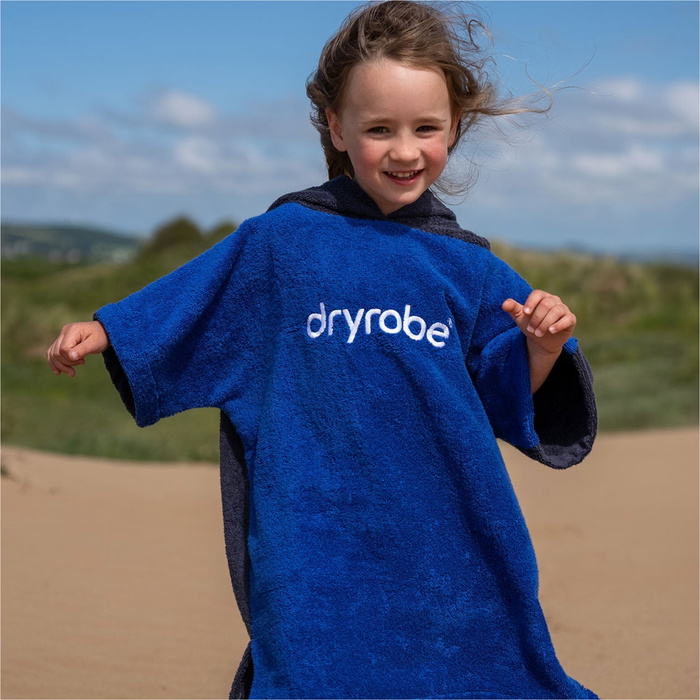 2026 Dryrobe Junior Organic Cotton Hooded Towel Robe V3DRJOCTR - Navy ...