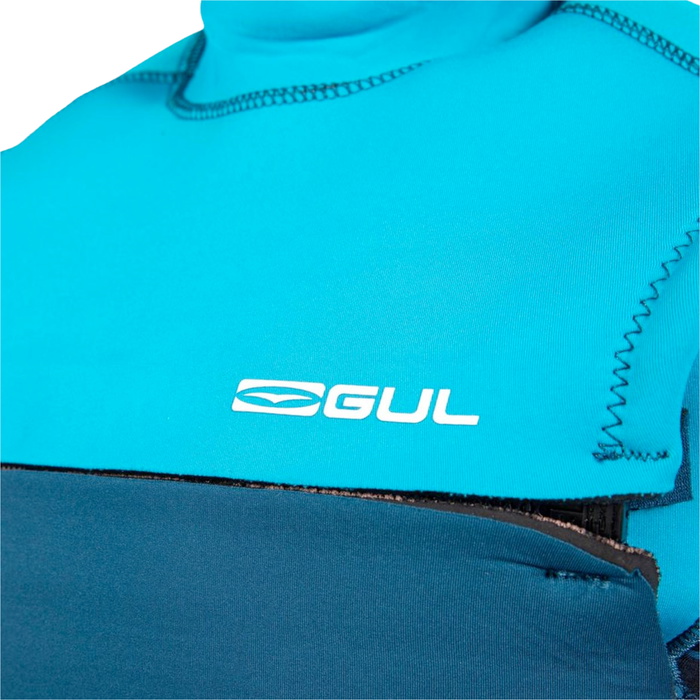 2026 Gul Junior Response 5/4mm Chest Zip Wetsuit RE1251 - Navy / Cyan ...