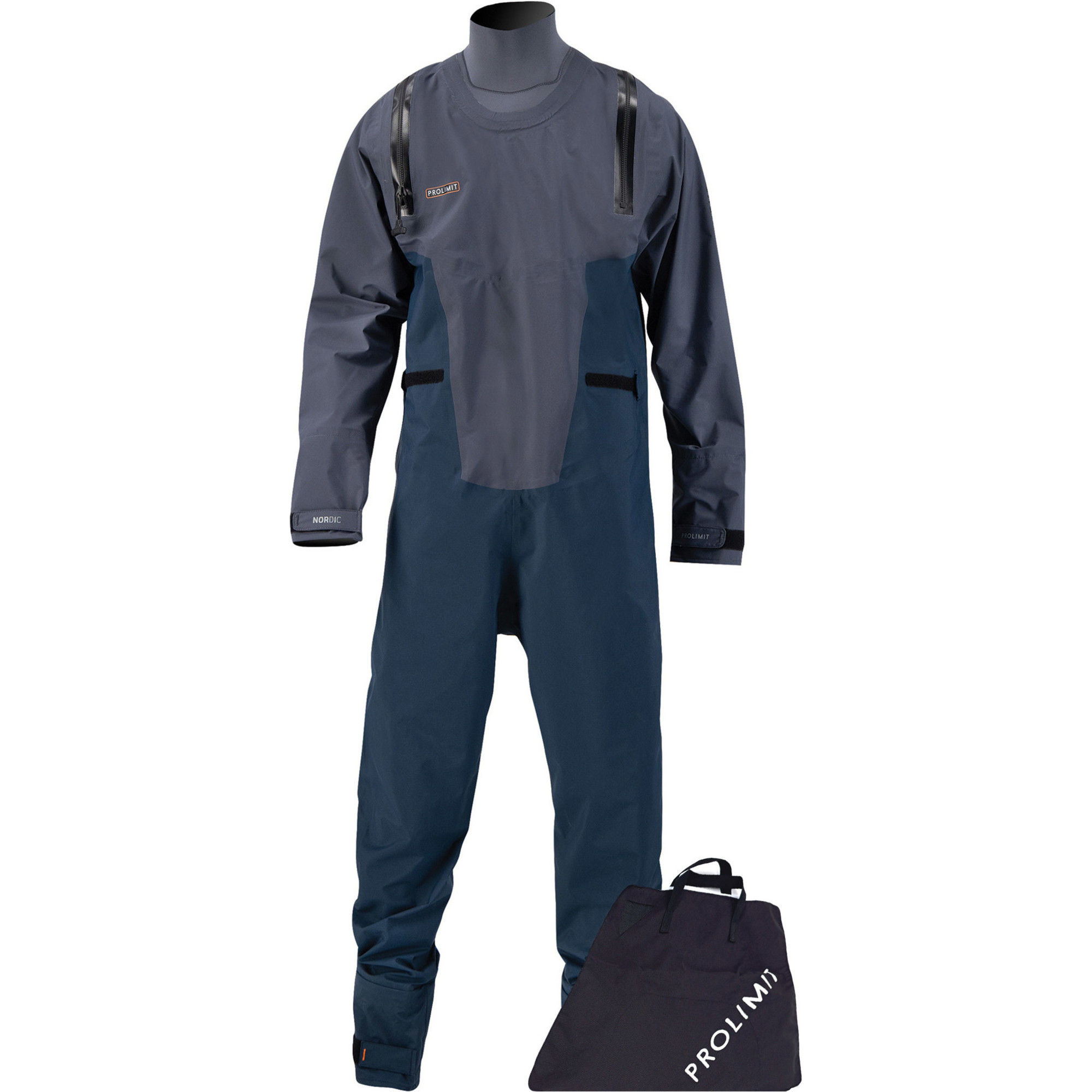 2022 Prolimit Mens Nordic SUP U-Zip Drysuit & Session Bag 10025 - Steel ...
