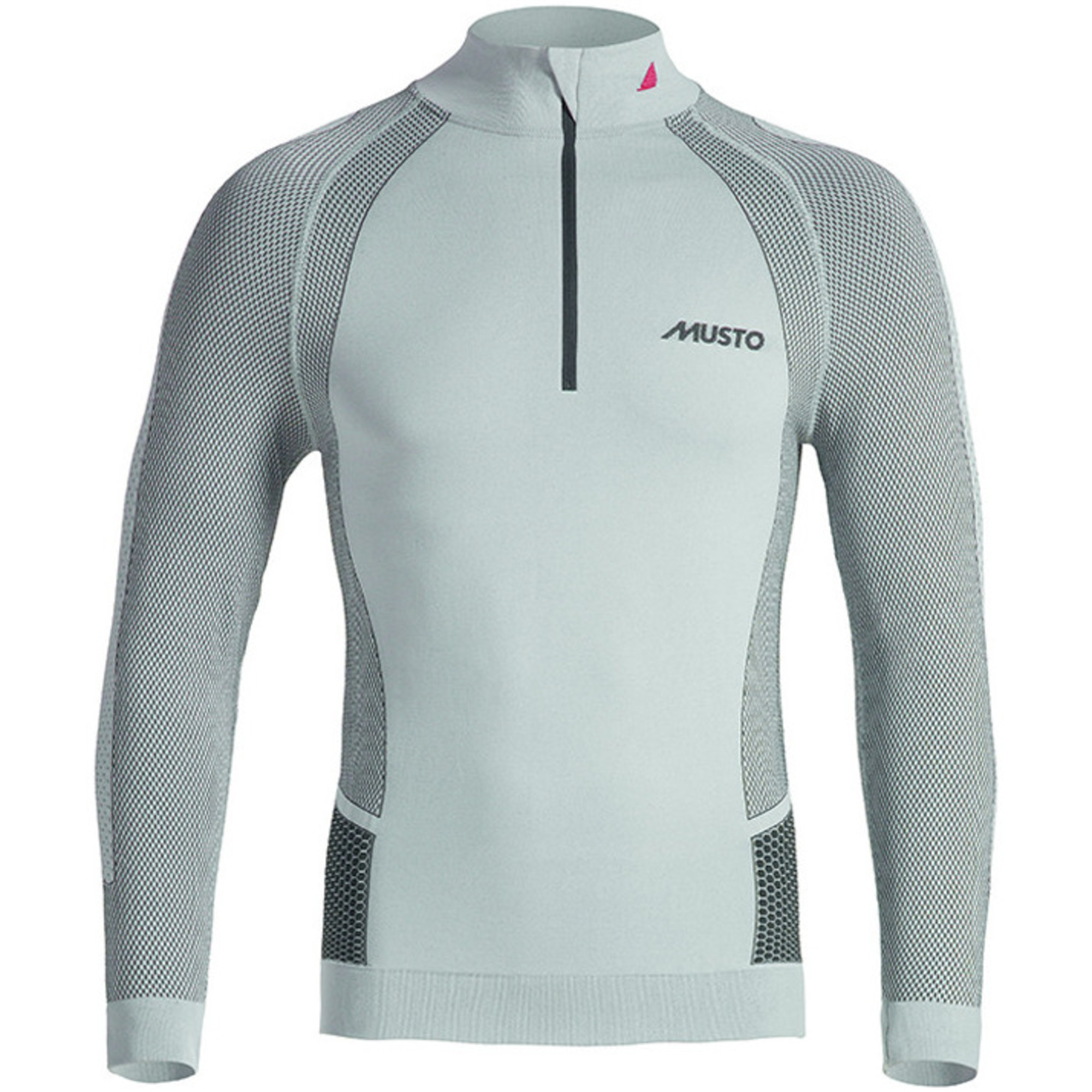 Musto Active Base Layer ZIP NECK L / S Top SU0160 in PLATINUM - Sailing ...