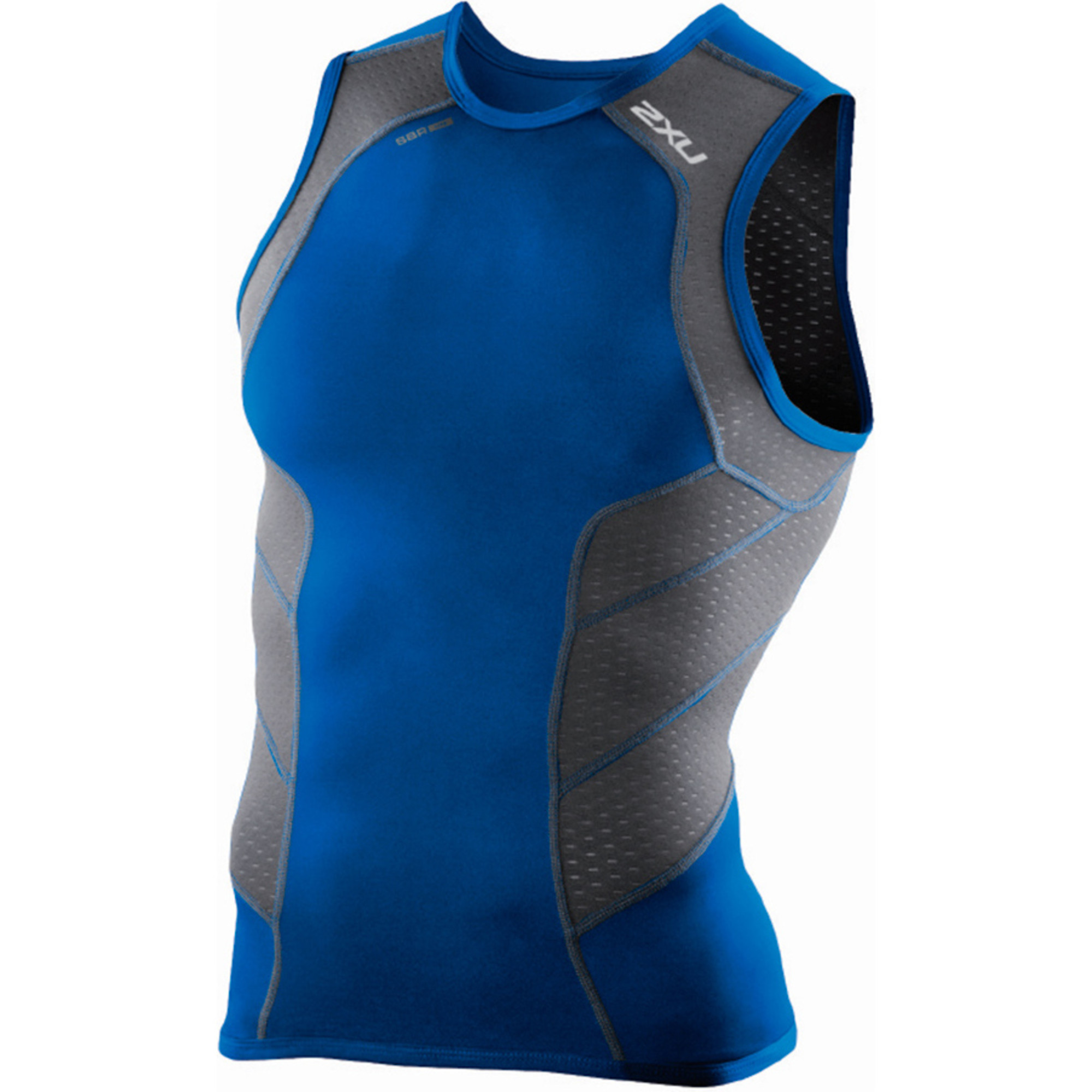 2XU Mens Perform Rear Zip Tri Singlet Cobalt Blue / Ink MT3862A ...