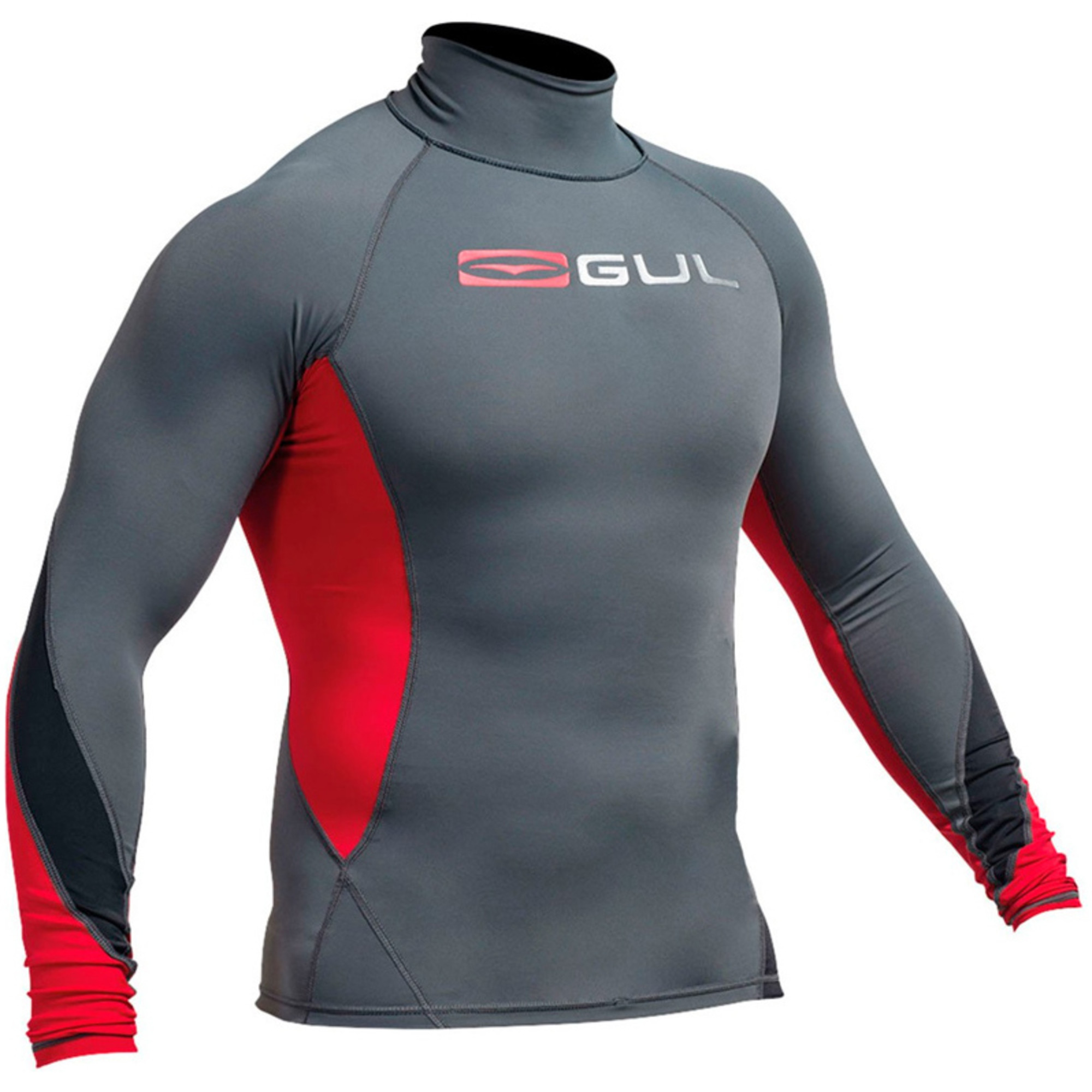 Gul Xola Long Sleeve Rash Vest Ash / Red RG0339-A9 - Wetsuits - Rash ...