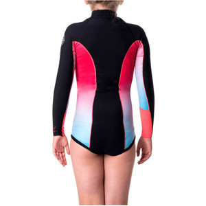 Rip Curl Junior Girls G-Bomb 1mm Long Sleeve Shorty Wetsuit BRIGHT PINK ...