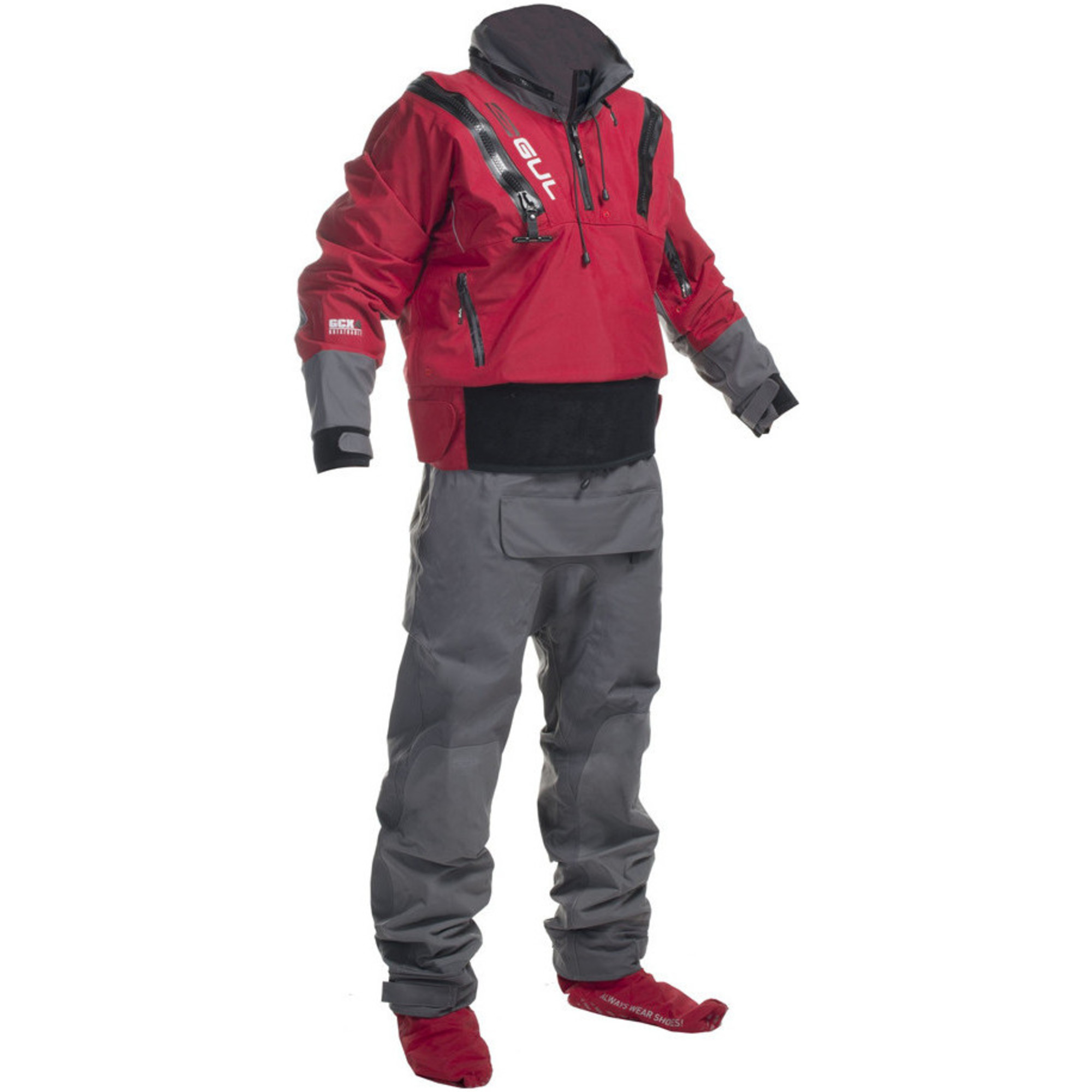 Gul Taw Kayaking Drysuit U-ZIP Pee Zip Red / Grey GK0149 - Drysuits ...