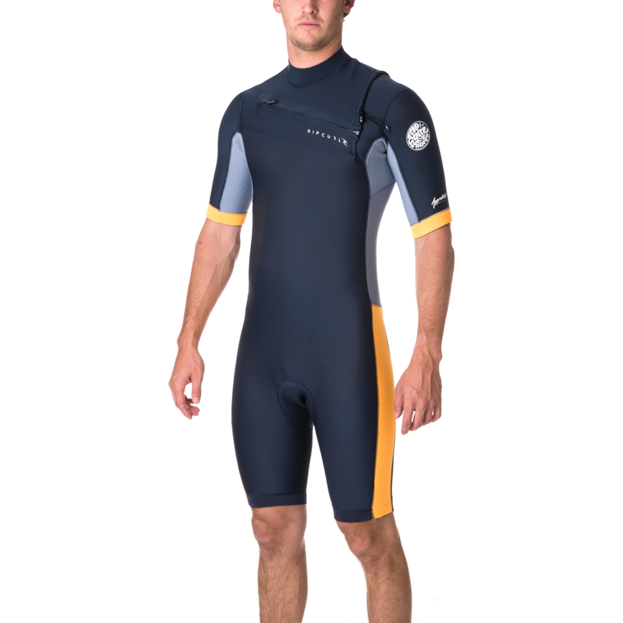 Rip Curl Aggrolite 2mm Chest Zip Spring Shorty Wetsuit SLATE WSP6GM ...