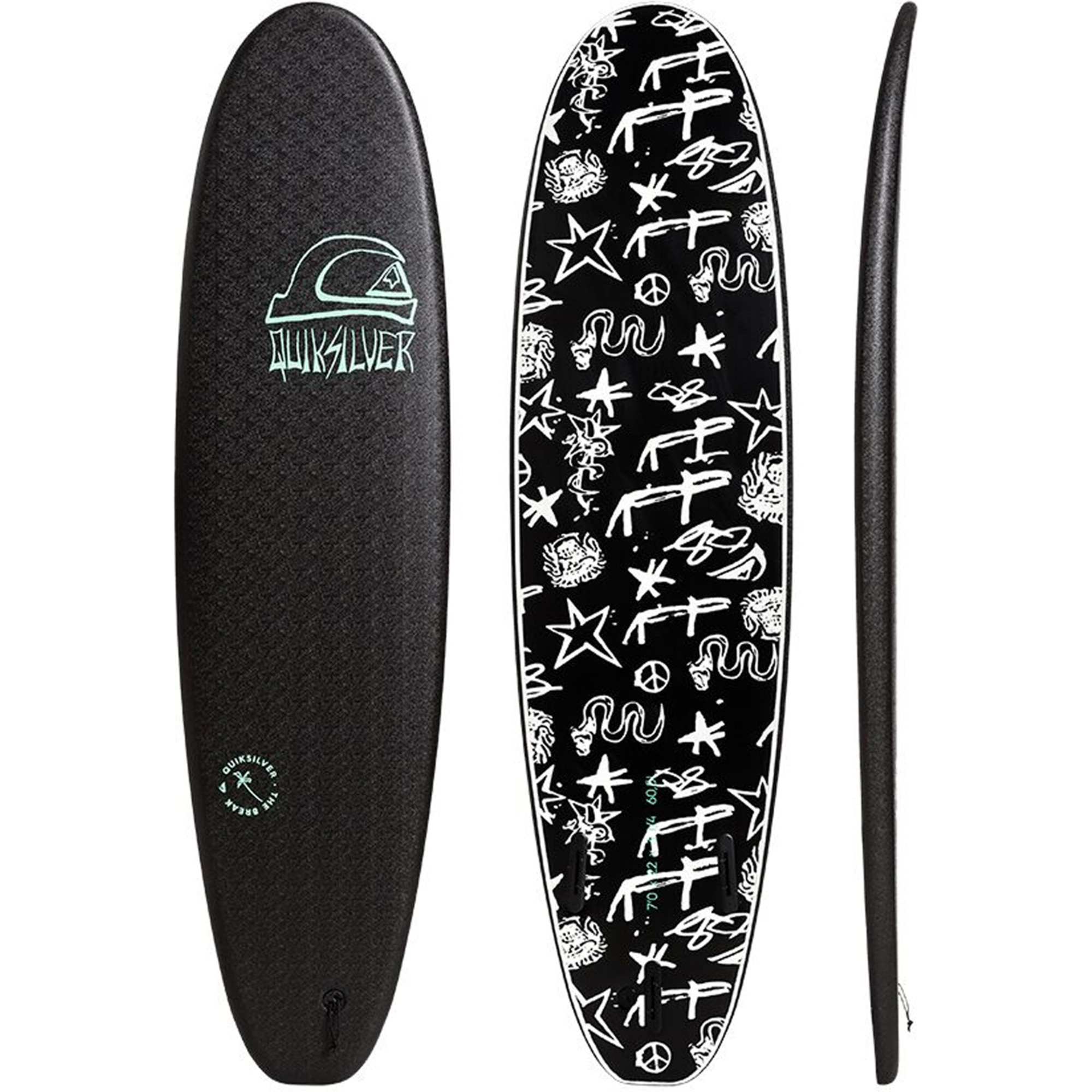 2019 Quiksilver EuroGlass Break Softboard 8'0 Surfboard Snake Black ...