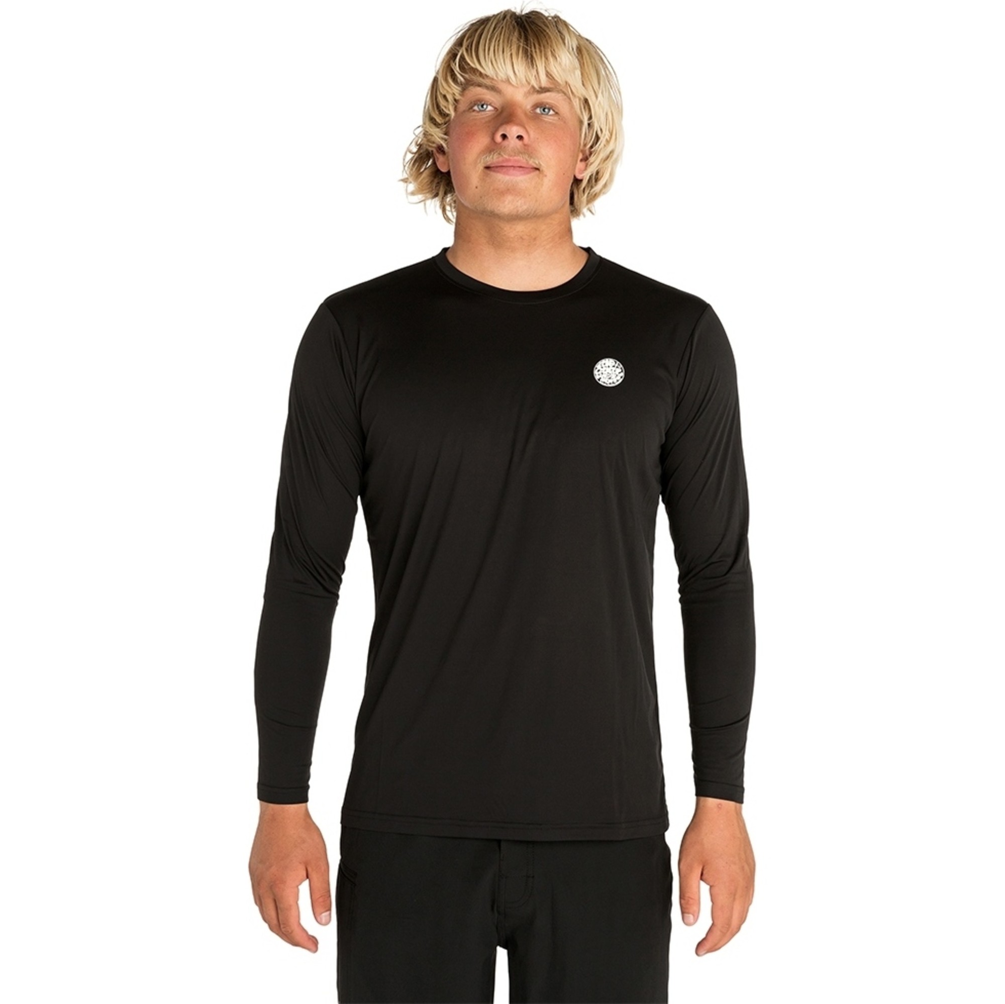 2019 Rip Curl Mens Search Surflite Long Sleeve Rash Vest Black WLY7QM ...