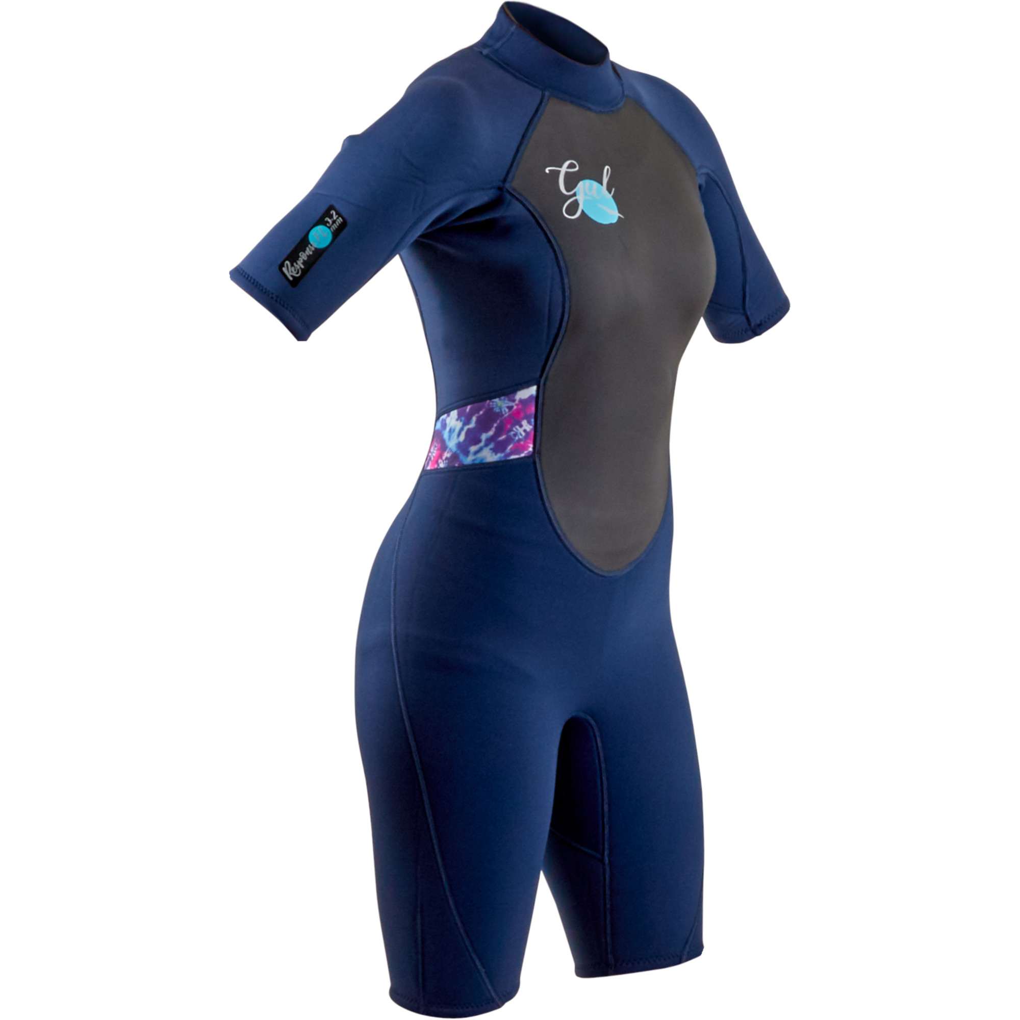 2020 GUL Womens Response 3mm Back Zip Shorty Wetsuit RE3318-B7 - Navy ...