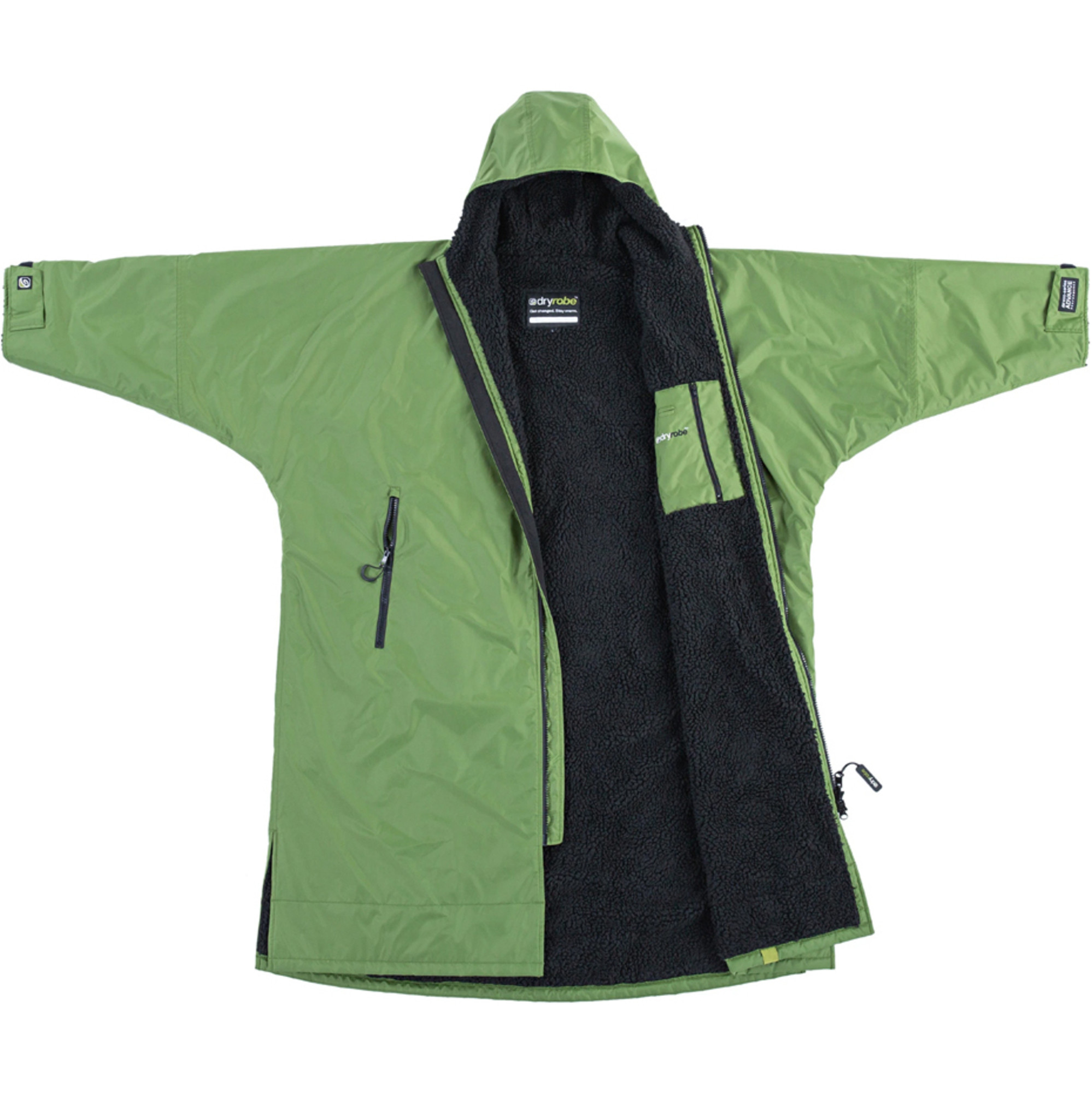 Dryrobe Advance Long Sleeve Change Robe DR100L - Black / Forest Green ...