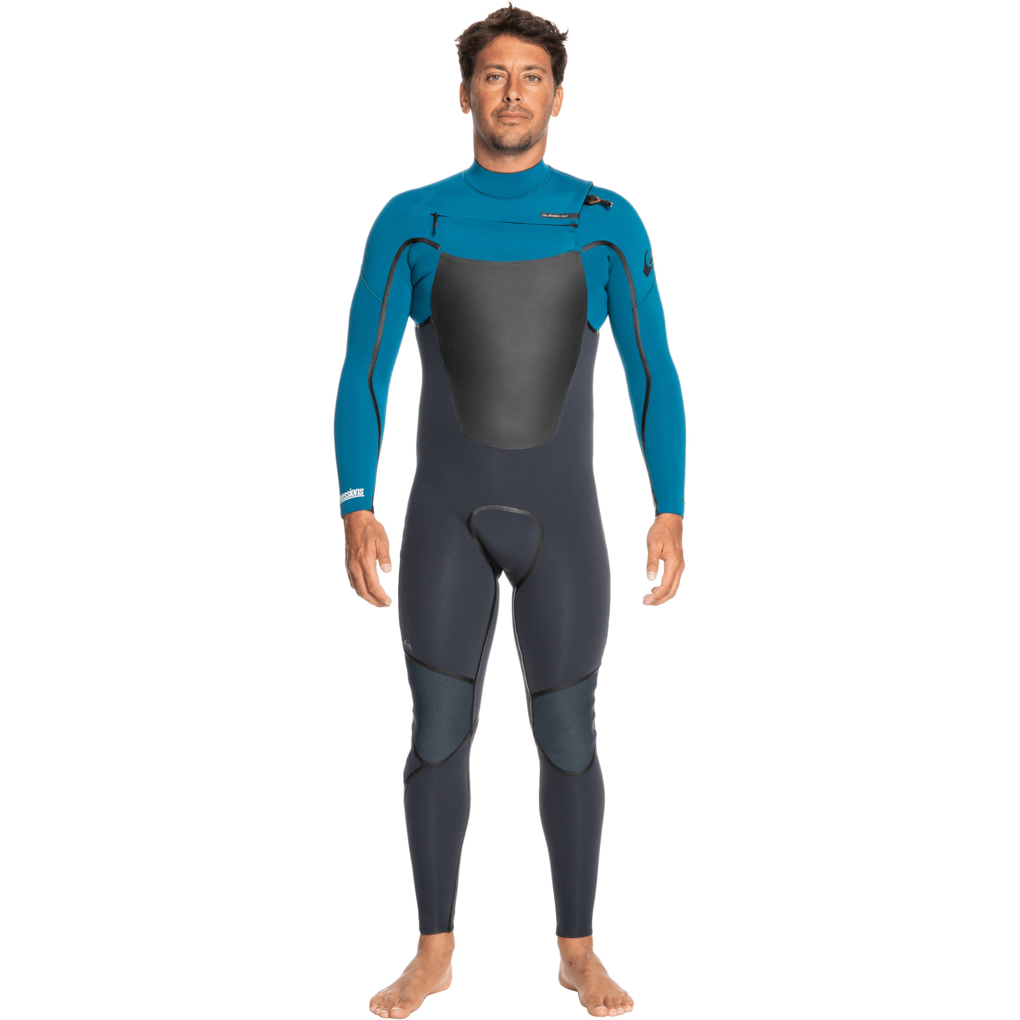 2021 Quiksilver Mens Marathon Sessions 4/3mm Chest Zip GBS Wetsuit ...