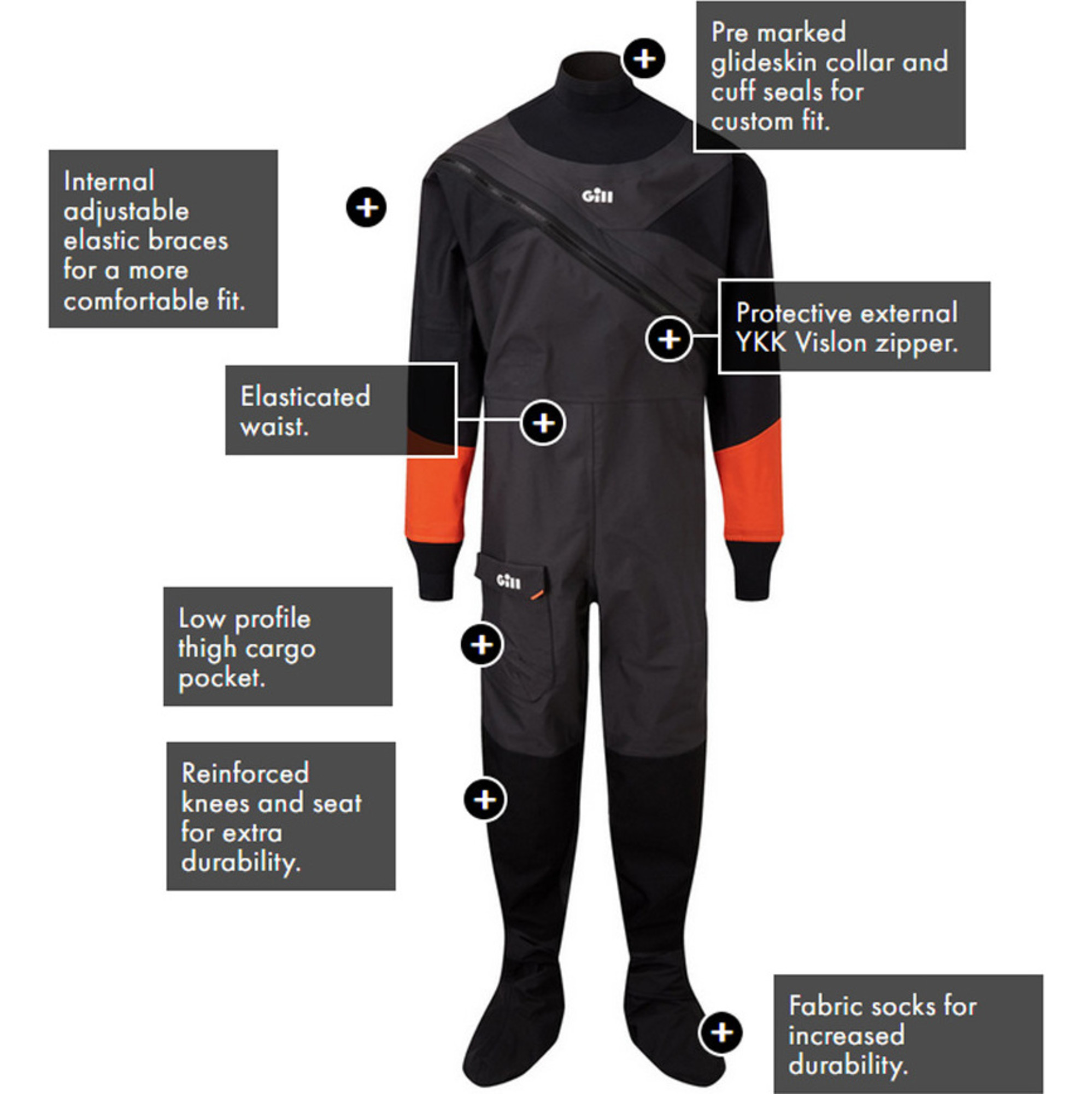 2025 Gill Dinghy Drysuit 4804 - Black - Drysuits - Mens | Wetsuit Outlet