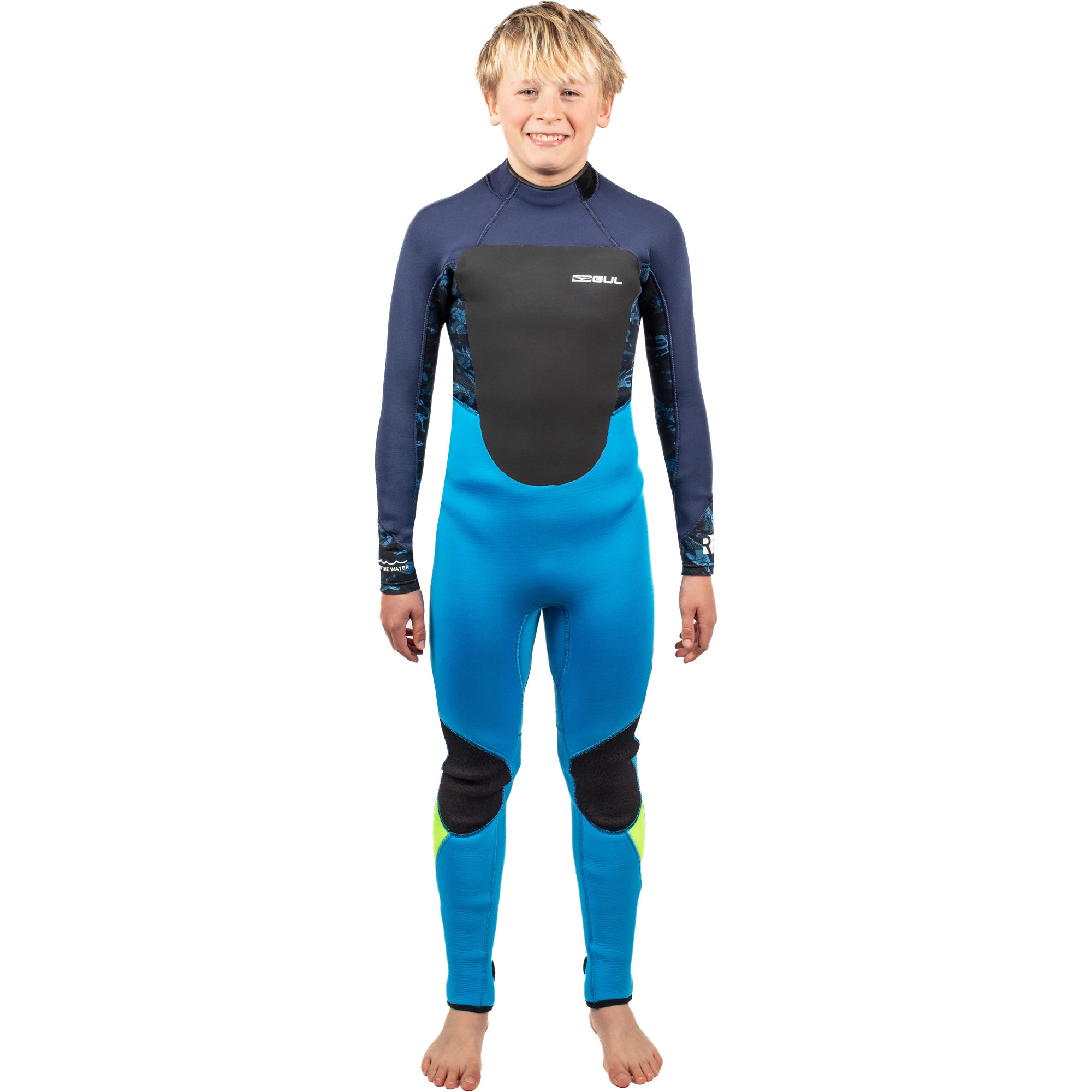 2025 Gul Junior Response 5/3mm Back Zip Wetsuit RE1218-C1 - Blue Easter ...