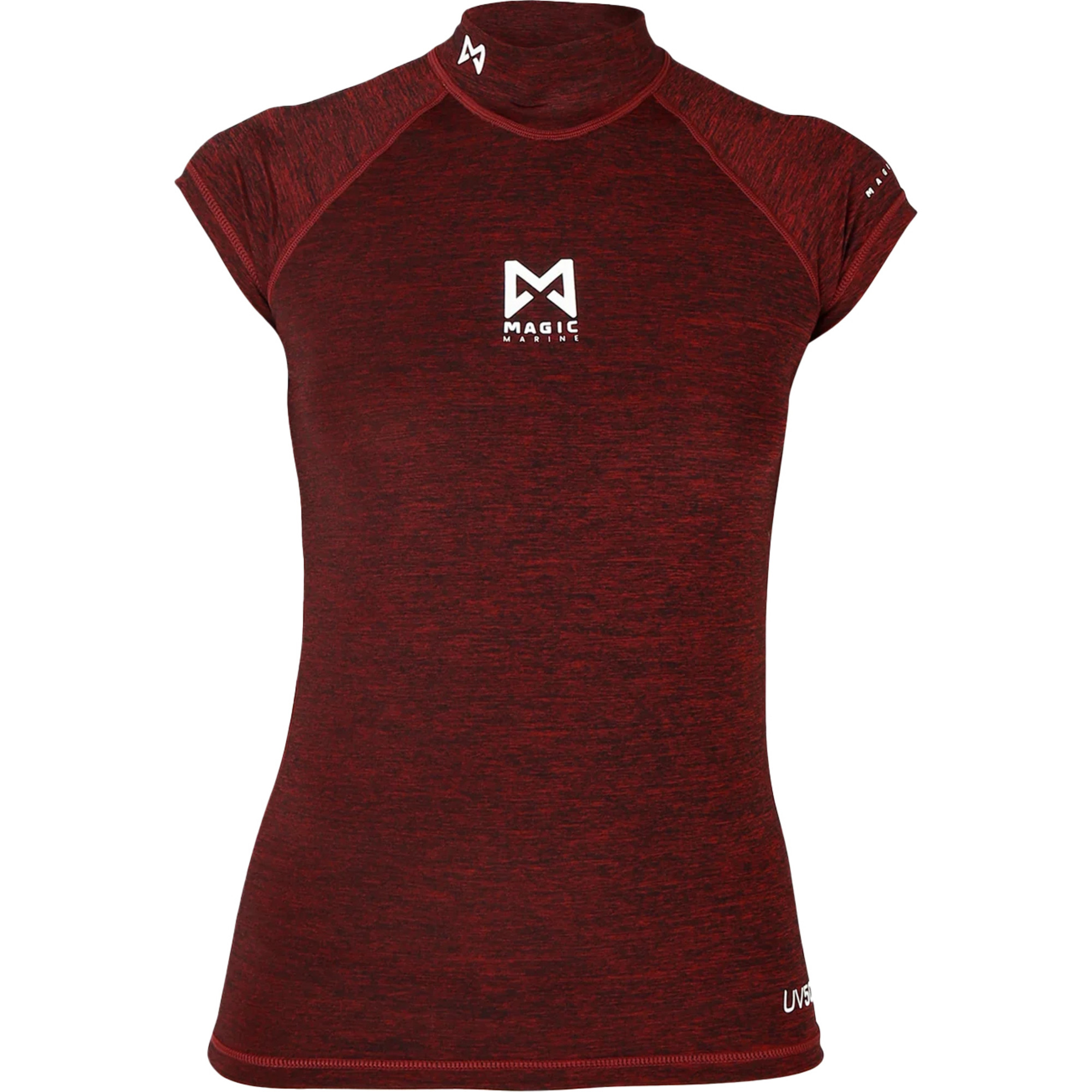 Magic Marine Womens Cube Short Sleeve Rash Vest MM081012 - Red Melee ...
