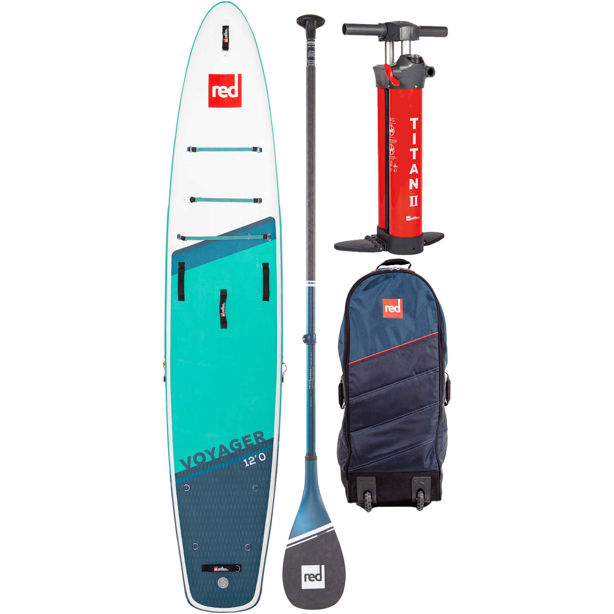 Red Paddle Co 12'0 Voyager Stand Up Paddle Board Bag Pump Paddle ...