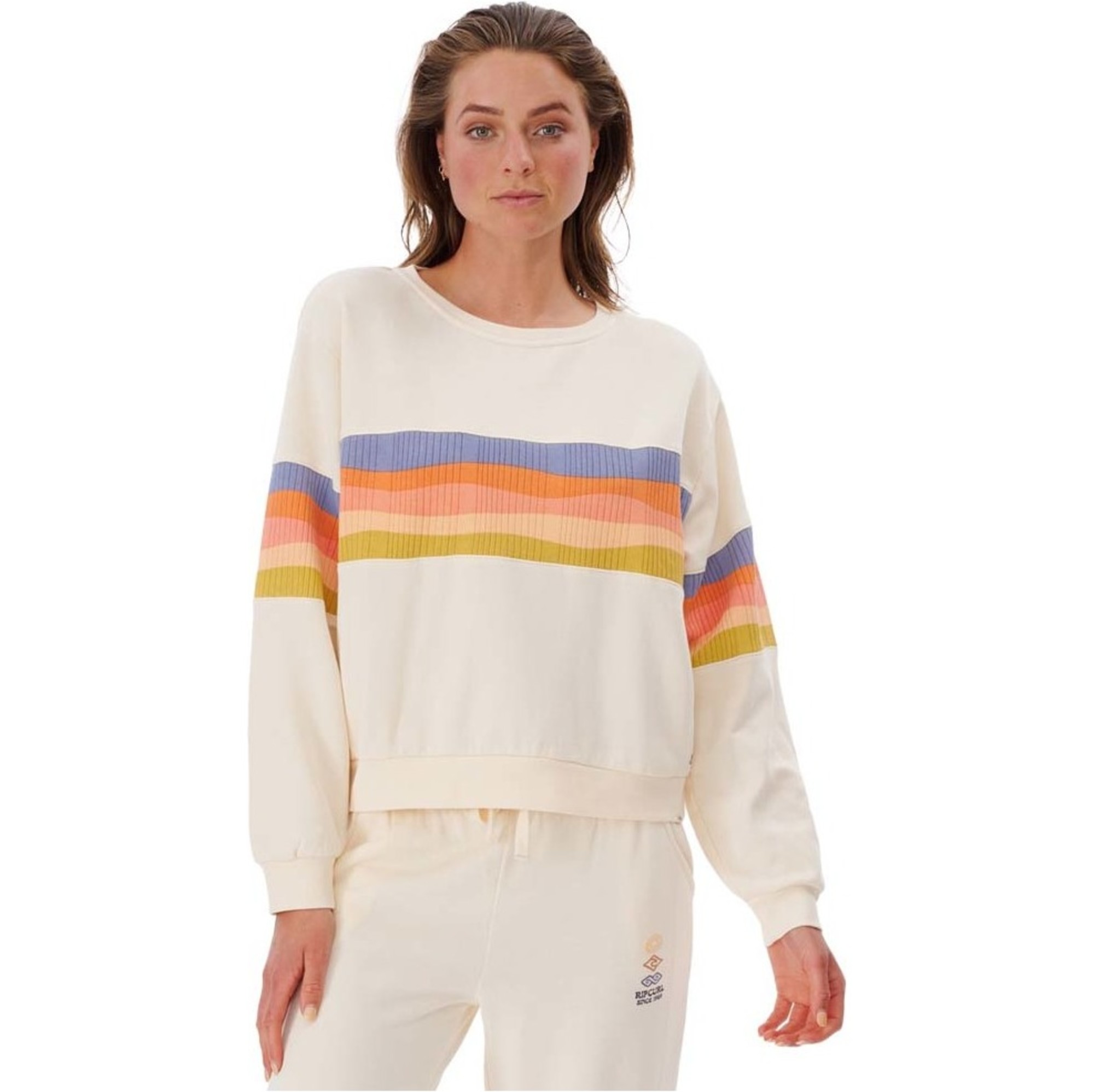 2022 Rip Curl Womens Melting Waves Crew Neck Jumper 000WFL - Off White ...
