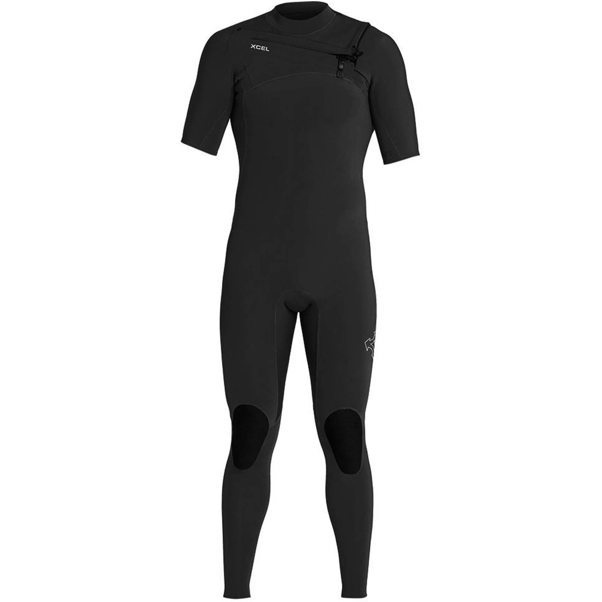 2023 Xcel Mens Comp 2mm Chest Zip Short Sleeve Wetsuit MN22ZXC0 - Black ...