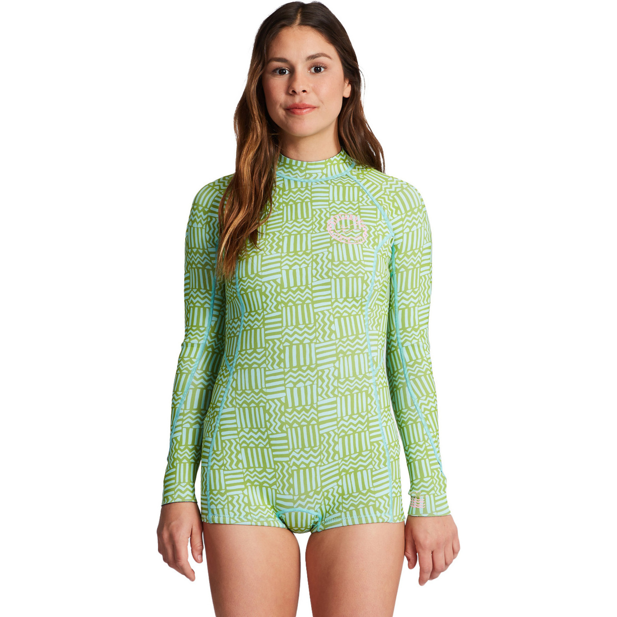 2025 Billabong Womens Spring Fever 2mm Long Sleeve Back Zip Shorty ...