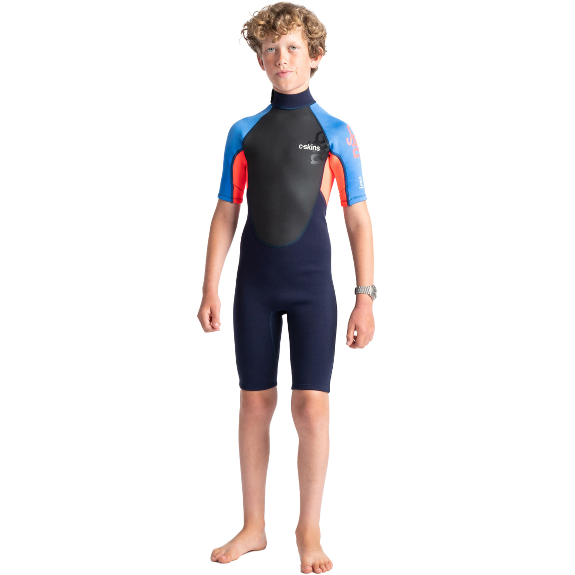 2023 C-Skins Junior Element 3/2mm Back Zip Shorty Wetsuit C-EL32SHJ ...
