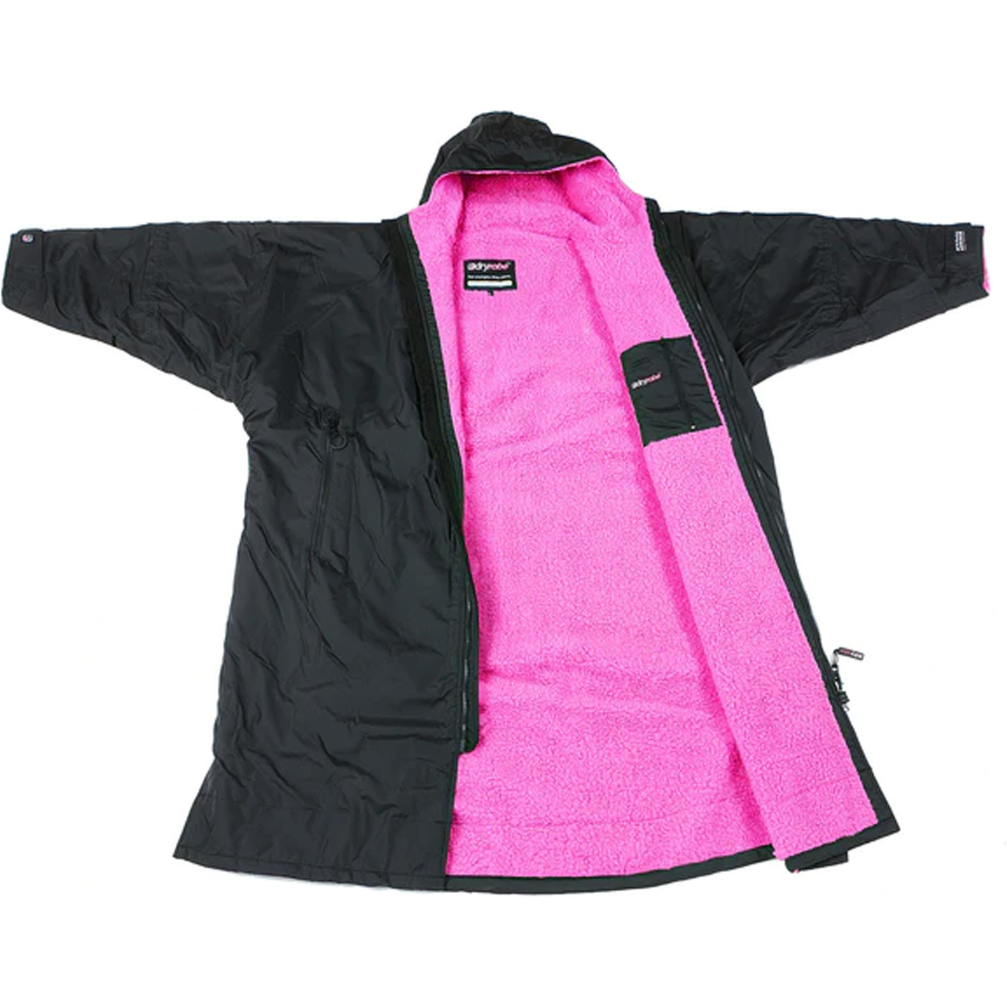 2025 Dryrobe Advance Long Sleeve Changing Robe V3 DALSV3 - Black / Pink ...