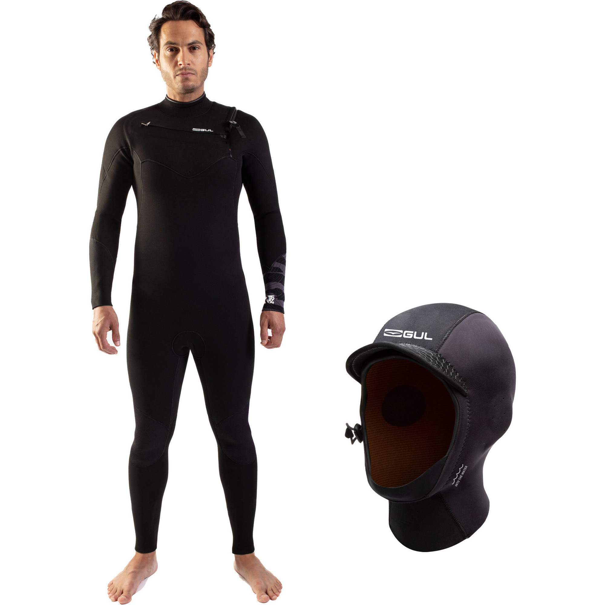 2023 Gul Mens Response FX 5/4mm GBS Chest Zip Wetsuit & Free Surf Hood ...