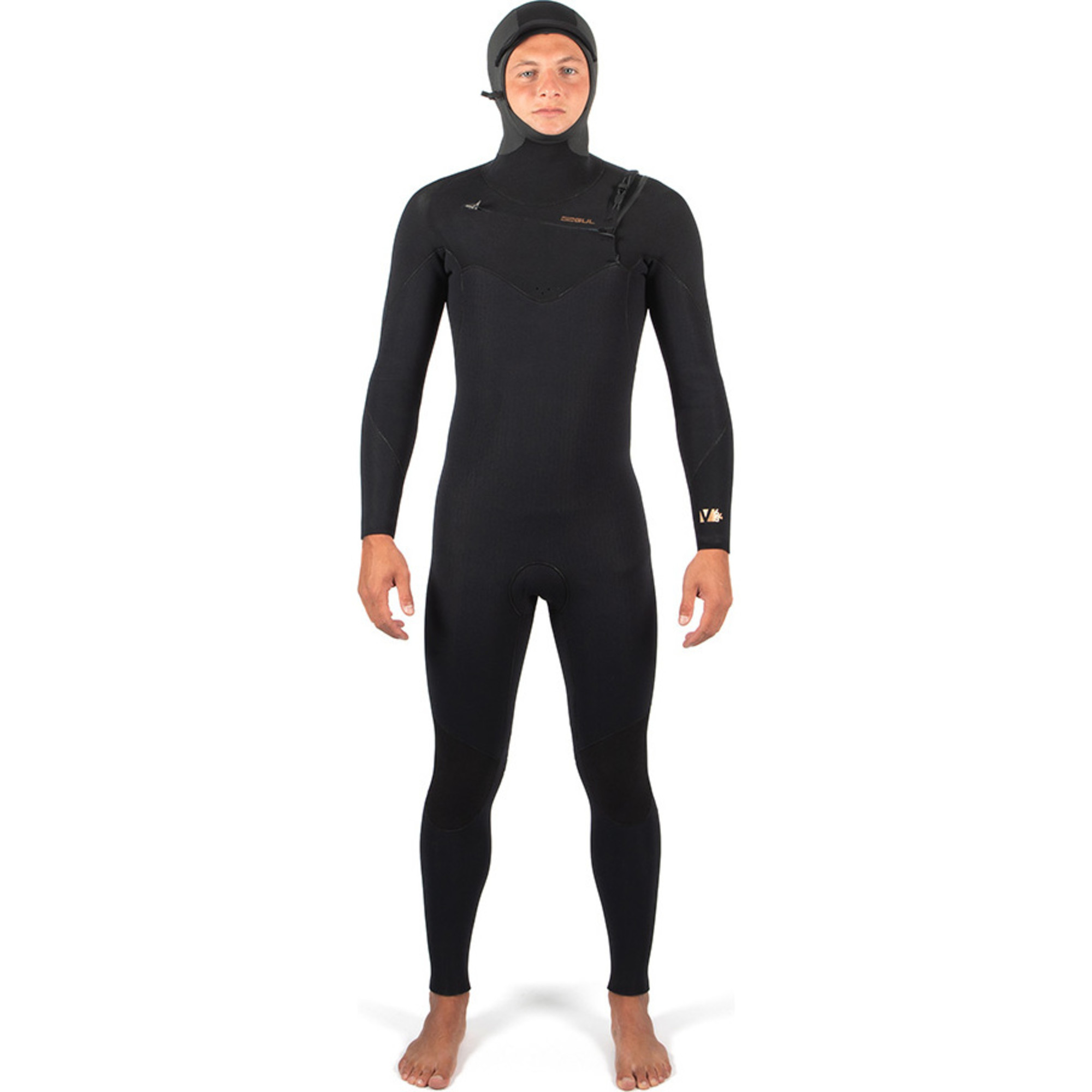 2024 Gul Mens Viper 6/5/4mm Chest Zip Hooded Wetsuit VR1225/C2 - Black ...