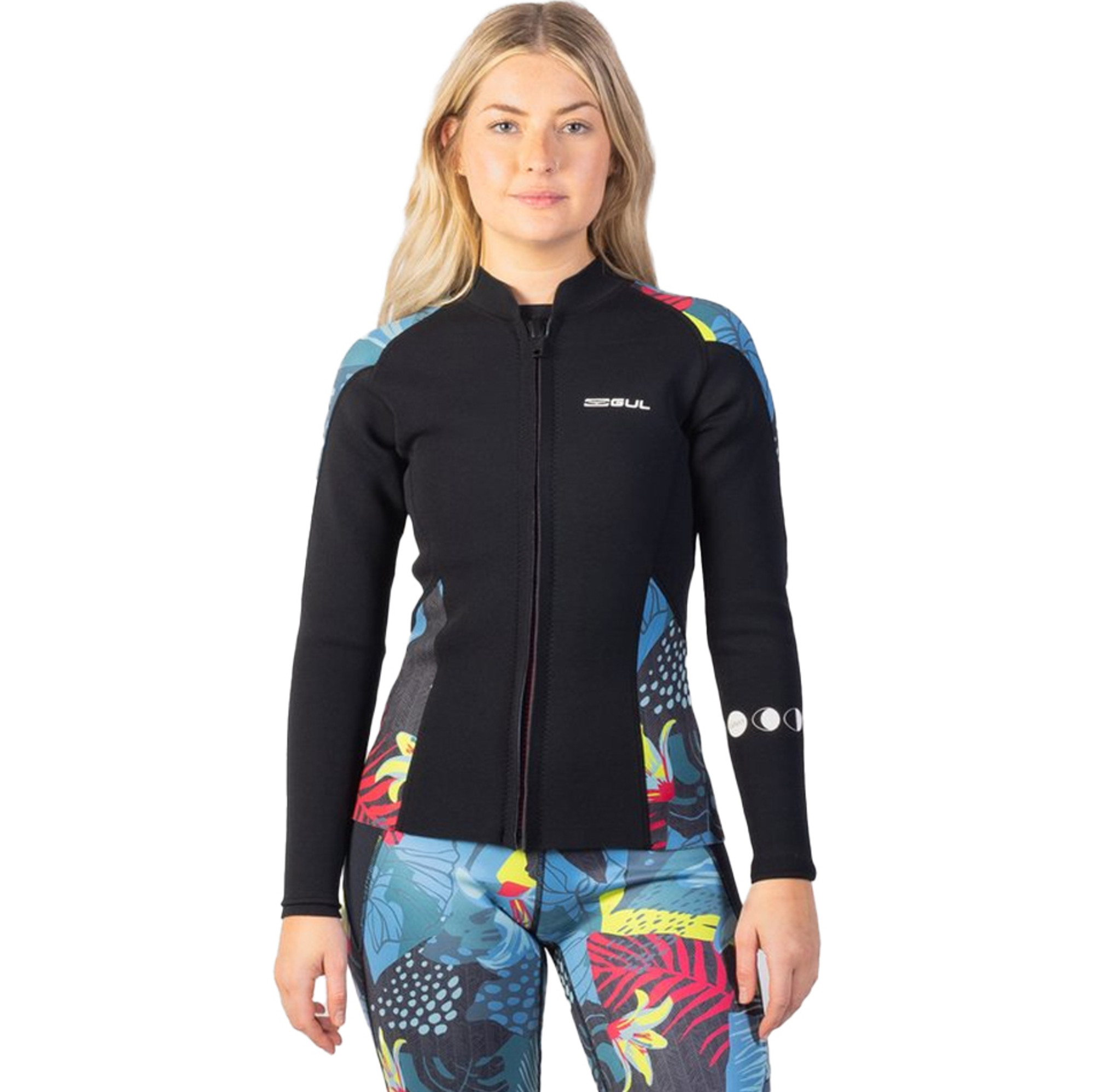 2025 Gul Womens Luna7 Front Zip SUP Wetsuit Jacket LA6301-C1 - Tropical ...