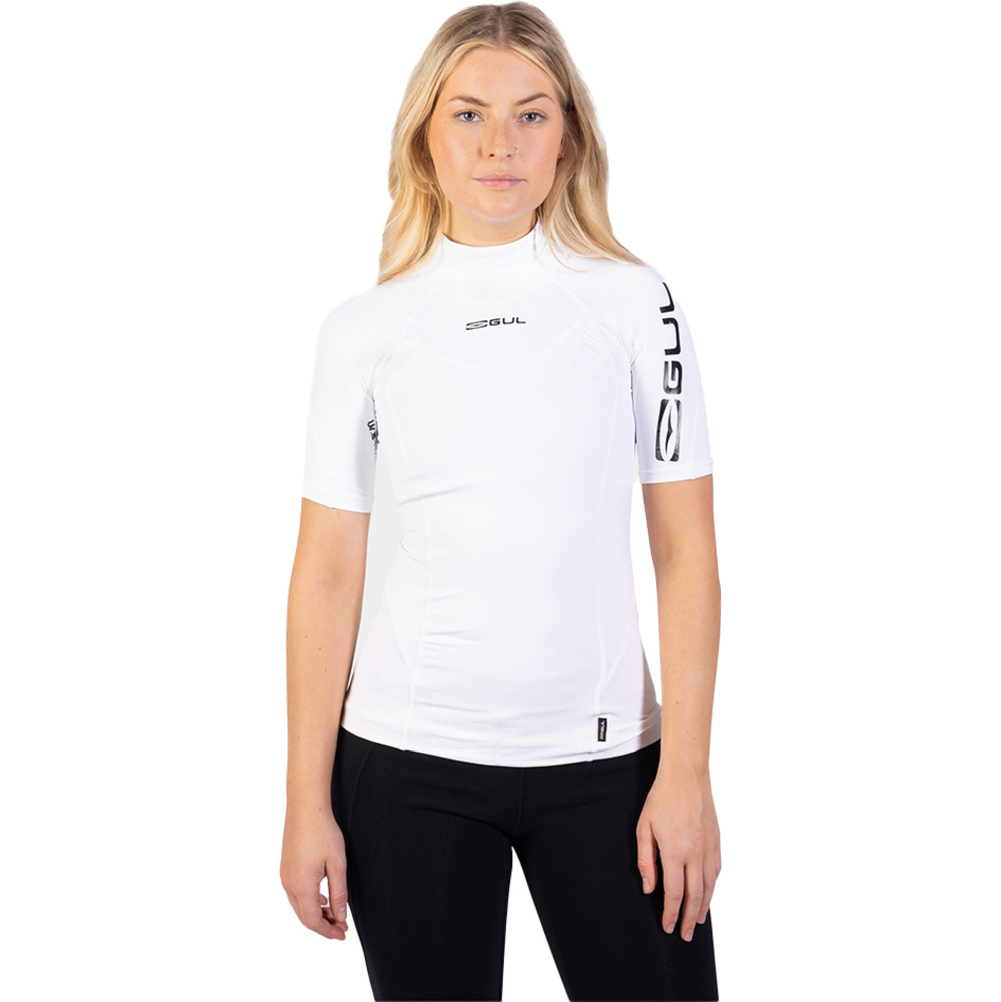 Gul Womens Recore Short Sleeve UV Rashguard RG0330 - White - Wetsuits ...