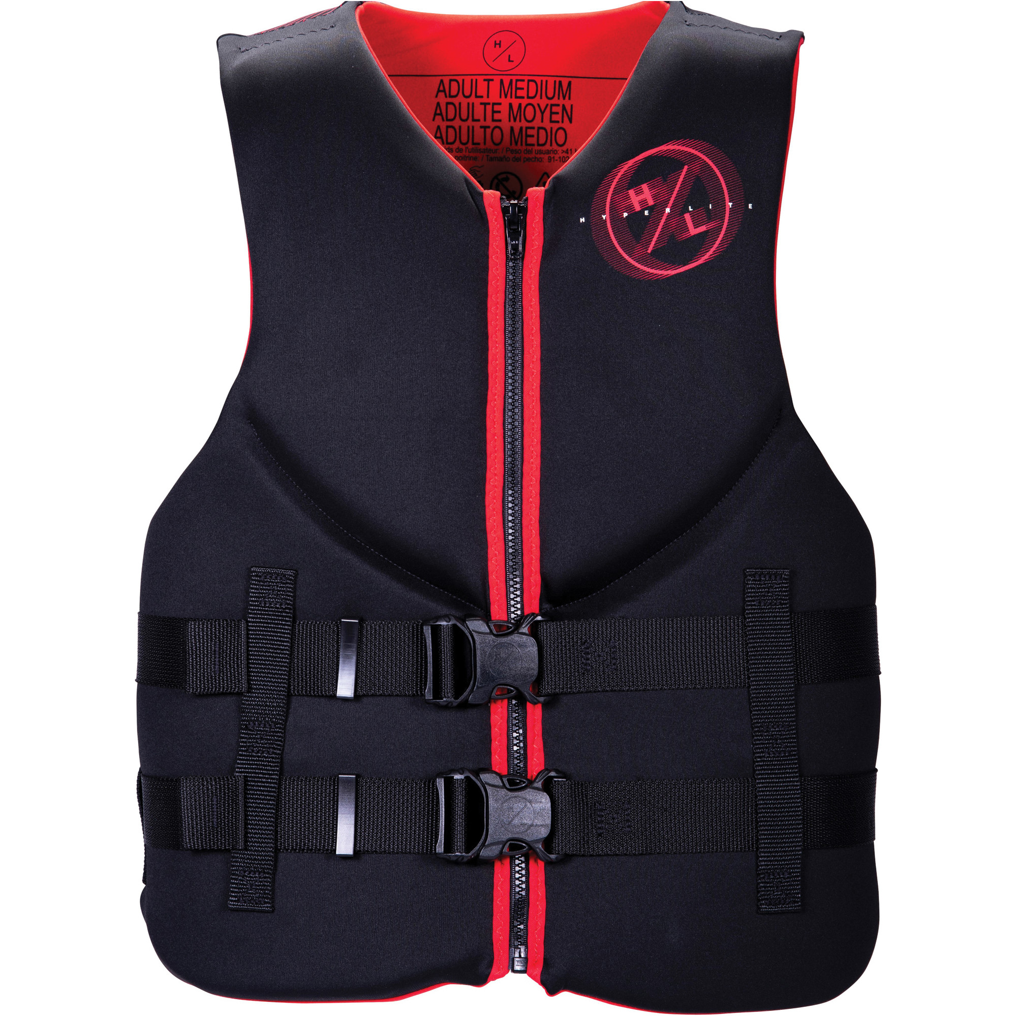 2024 Hyperlite Mens Indy Neoprene CGA Front Zip Wake Impact Vest H23V ...