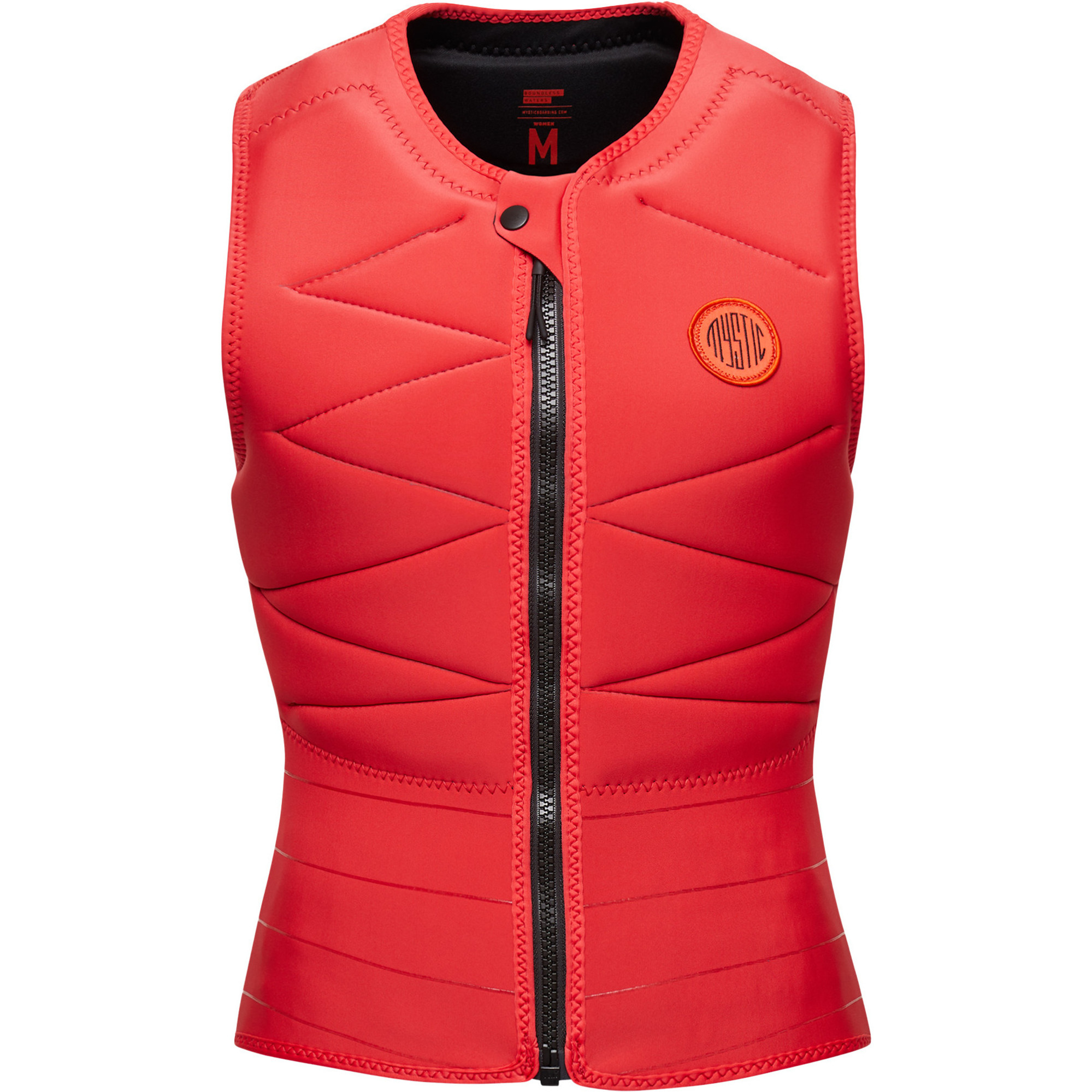 2025 Mystic Womens Ruby Front Zip Impact Vest 35005 230230 - Sunset Red ...