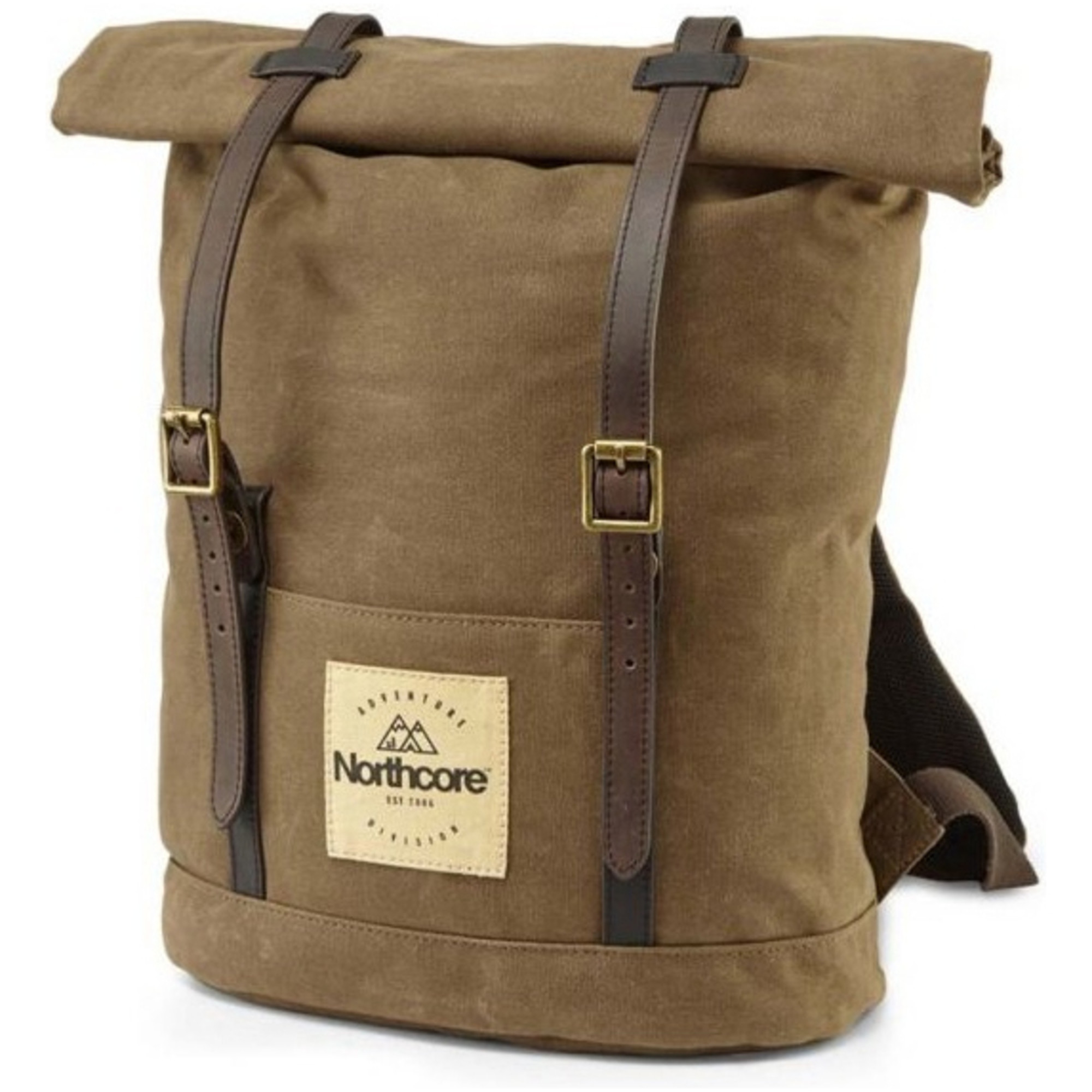 2025 Northcore Waxed Canvas Backpack NOCO118 - Chocolate - NOCO118A ...