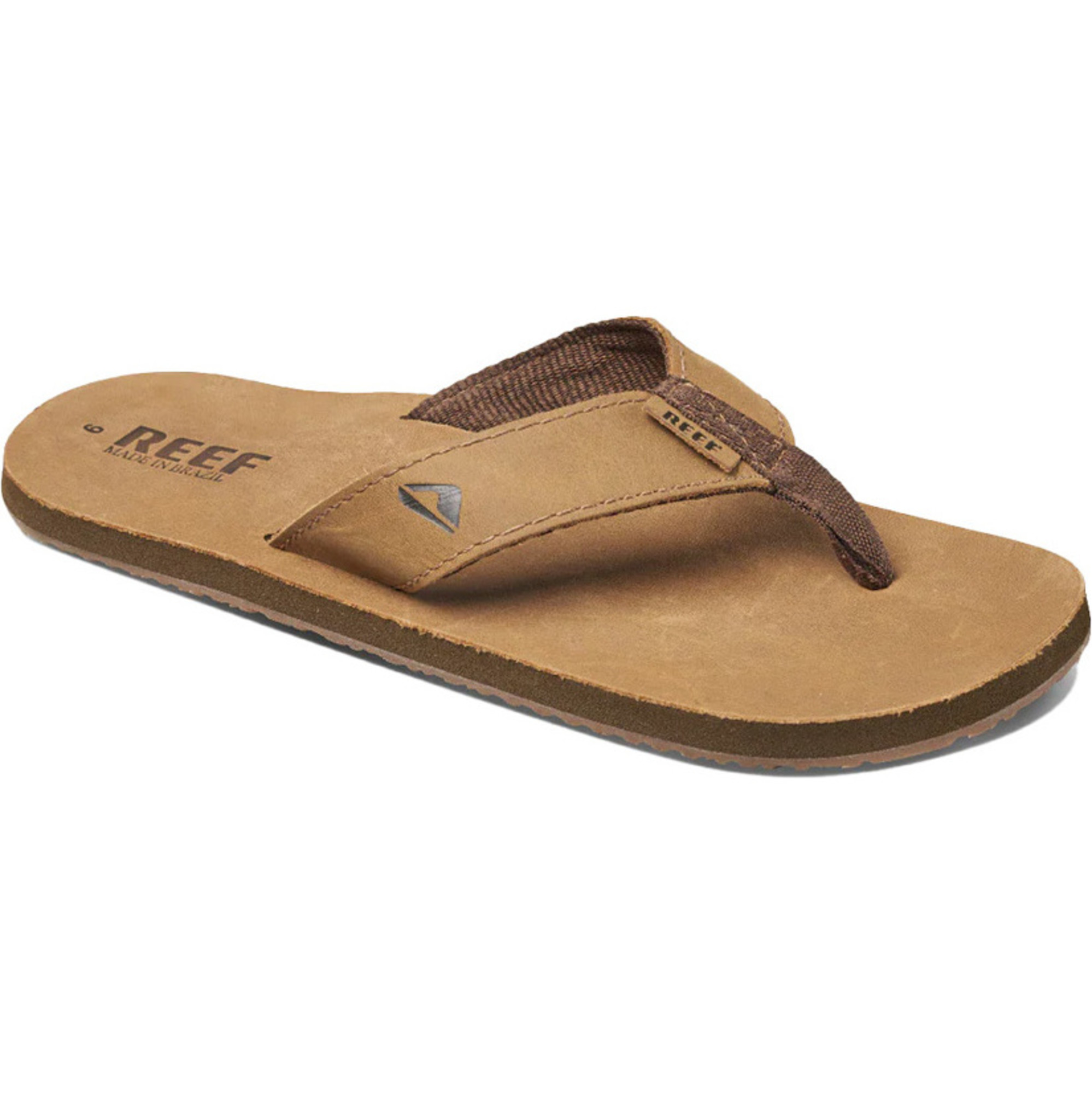 2023 Reef Mens Leather Smoothy Flip Flops RF000232BZB - Bronze Brown ...