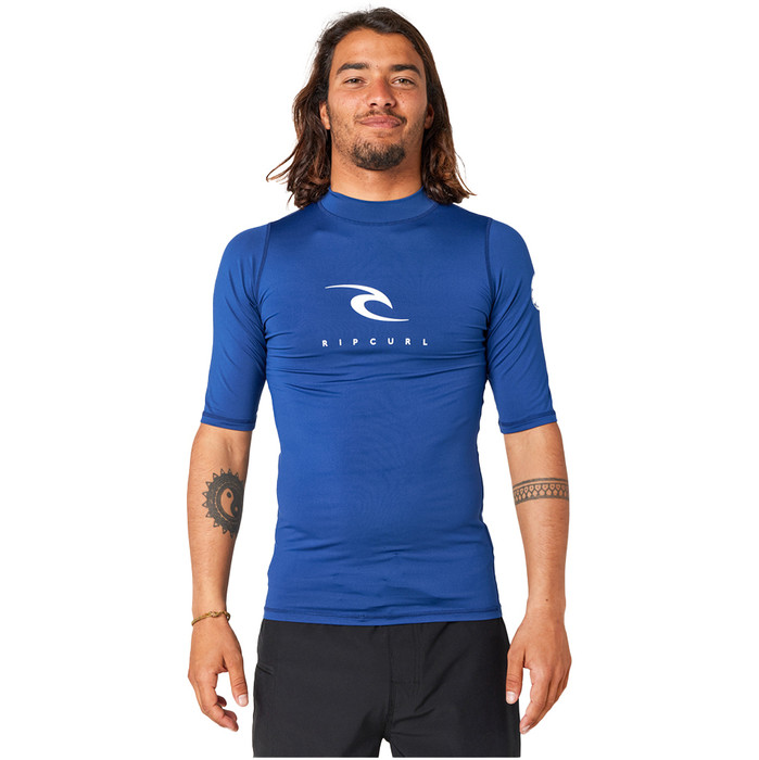 2023 Rip Curl Mens Corps Short Sleeve Rash Vest 12JMRV - Navy ...