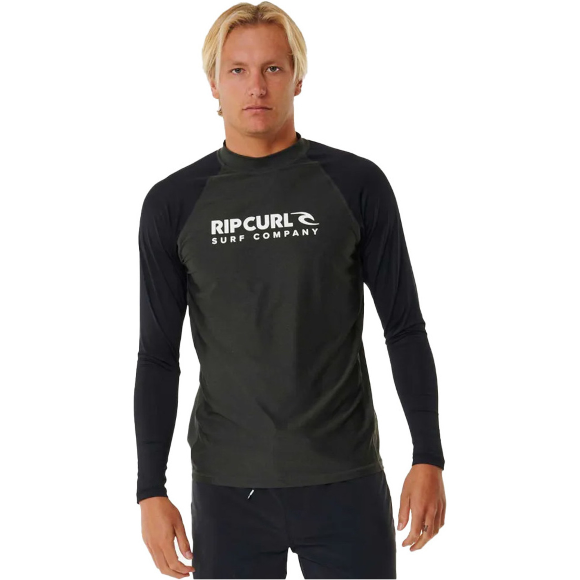 2025 Rip Curl Mens Shock Long Sleeve Rash Vest 146MRV - Black Marle ...