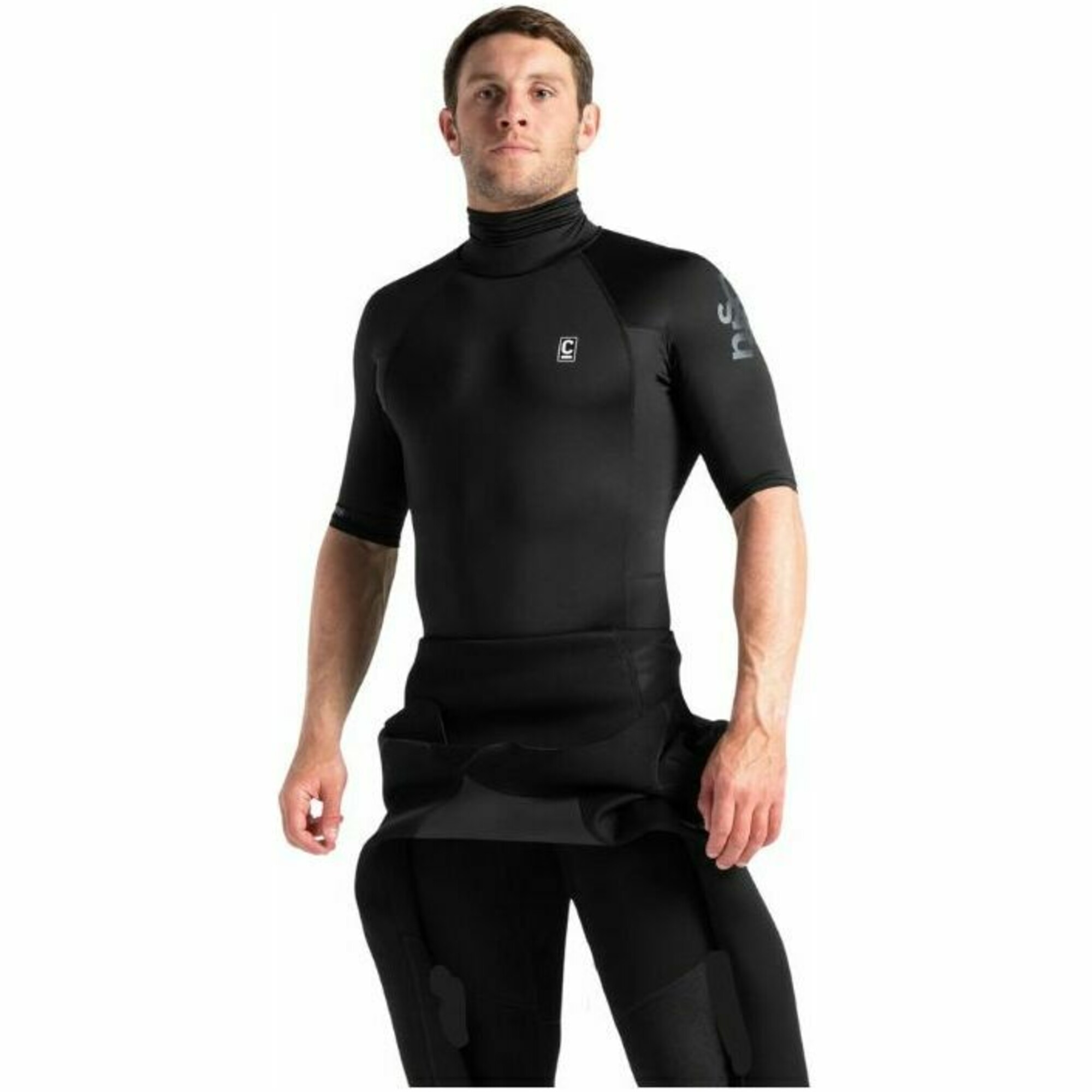 2024 C-Skins Mens Rash X Short Sleeve Rash Vest C-LYSSMT - Black ...