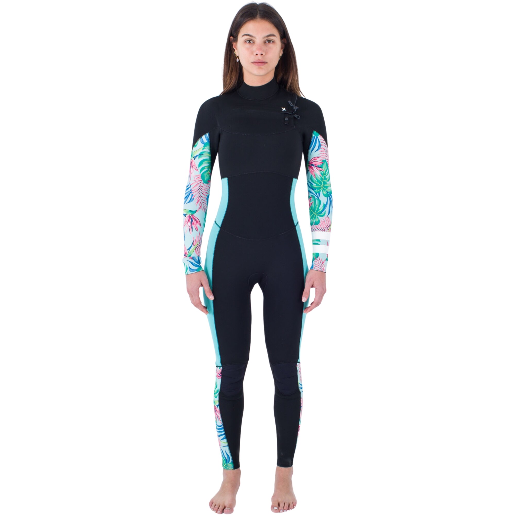 2024 Hurley Womens Plus Printed 4/3mm Chest Zip Wetsuit WFS0012433 ...
