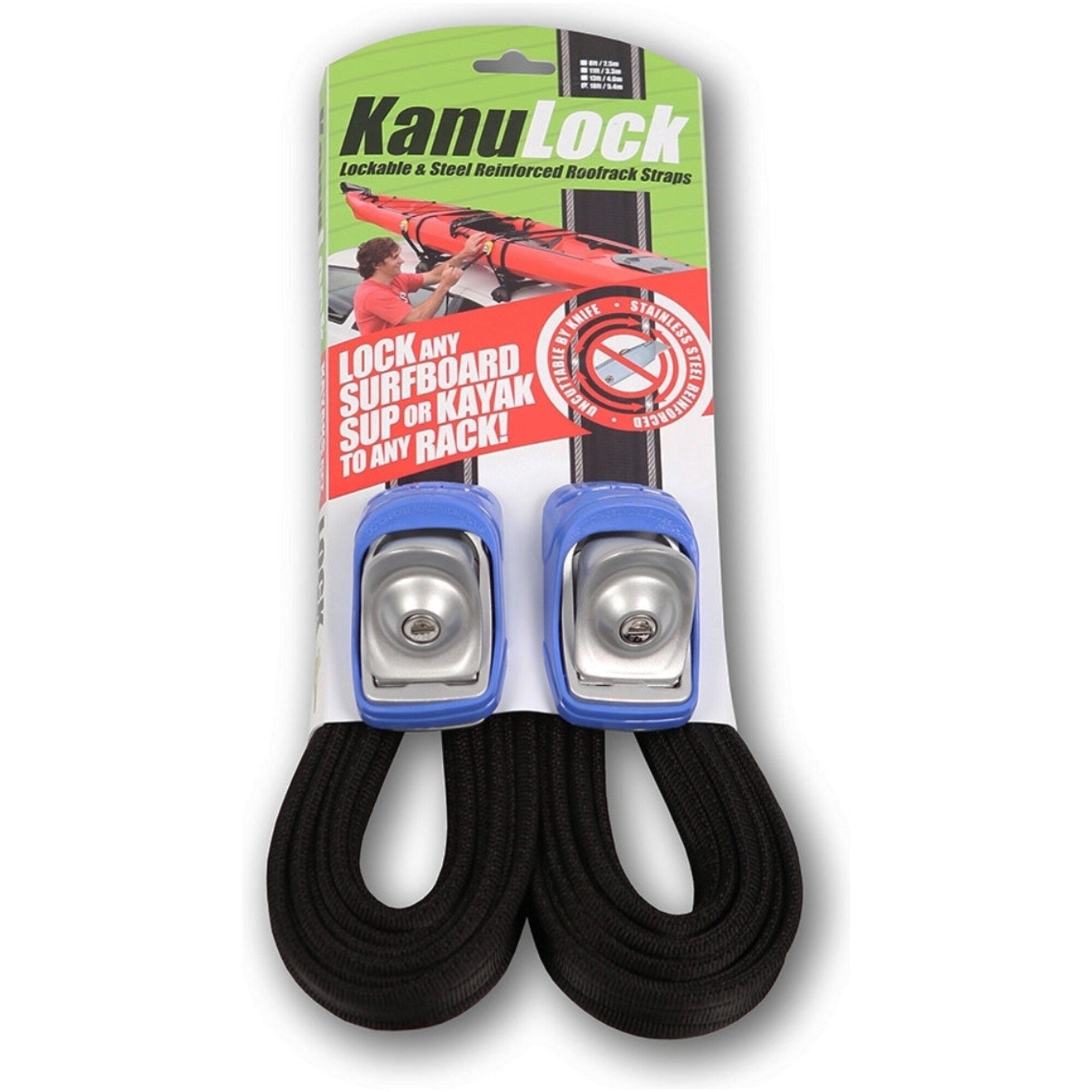 2025 KanuLock 5 4m / 18ft Lockable Tiedown Set KNLT-54M-18F ...