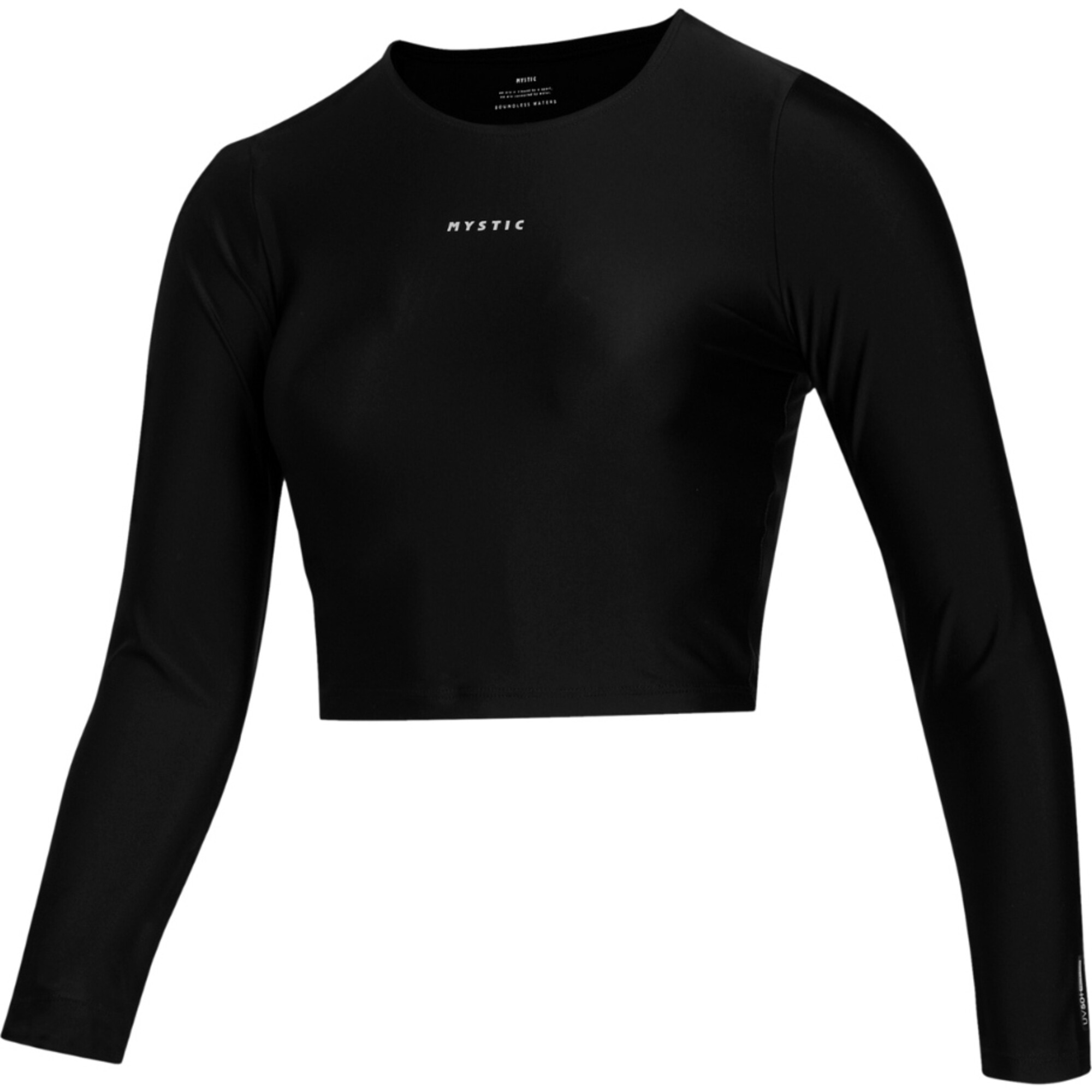 2025 Mystic Womens Sunn Long Sleeve Crop Rash Vest 35001 240173 - Black ...