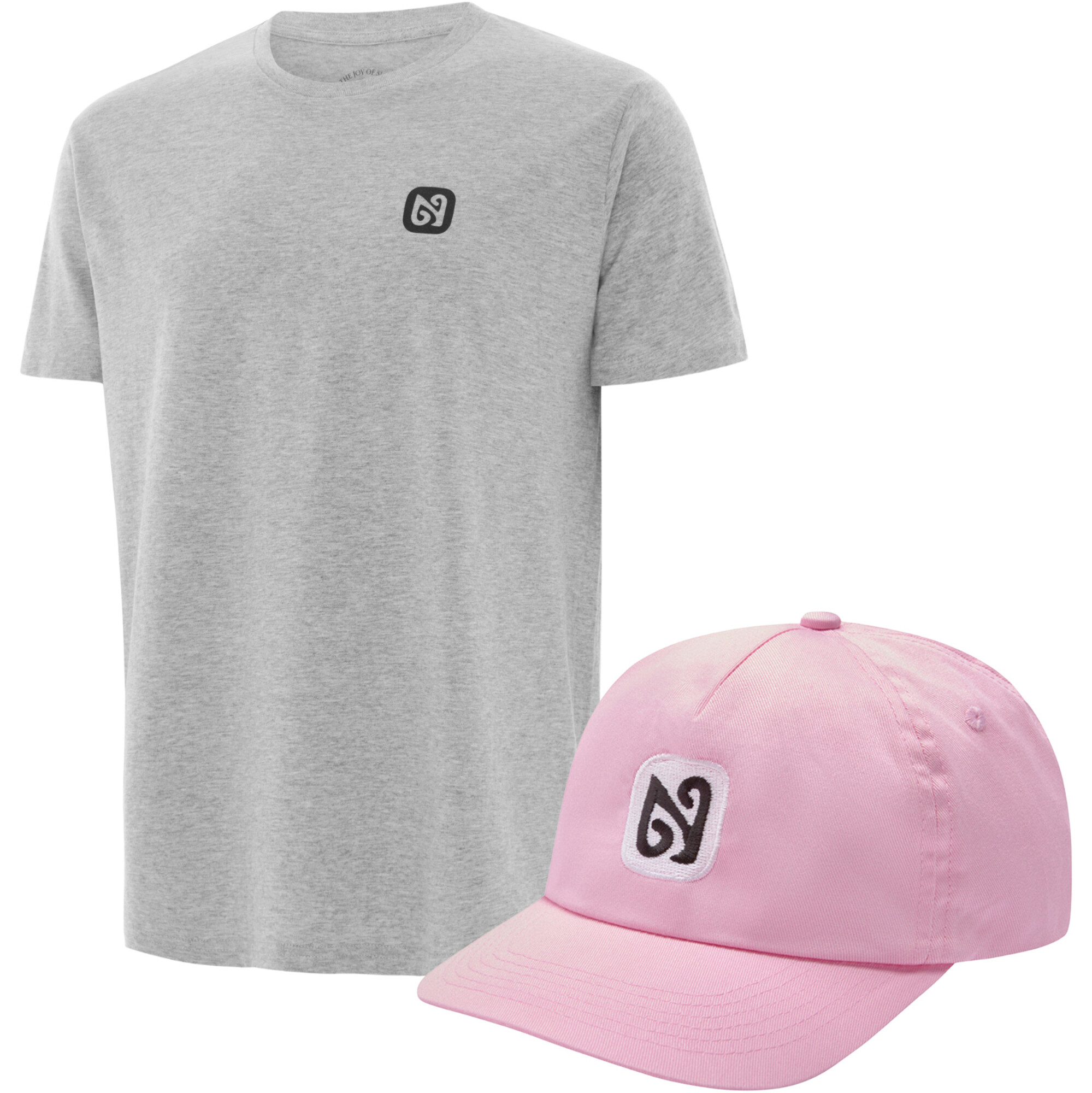 2025 Nyord Logo T-Shirt & Cap Hat Bundle SX087 - Grey / Pale Pink ...
