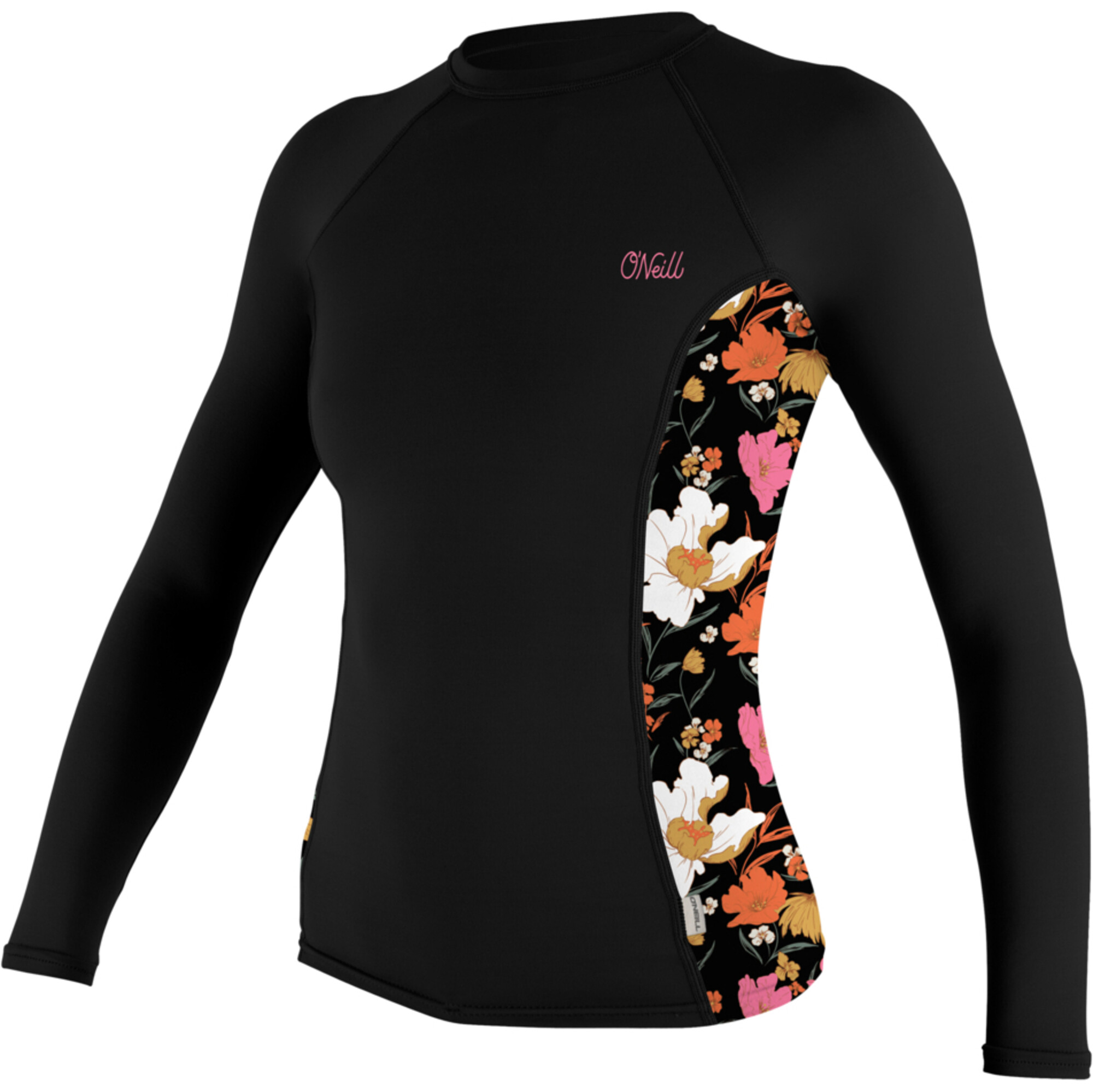 2024 O'Neill Womens Side Print Long Sleeve Rash Guard 5406S - Black ...